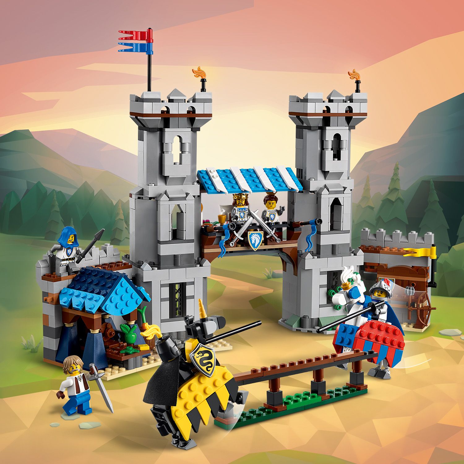 LEGO Creator 3in1 31168 Medieval Horse Knight Castle (1371 Pieces ...