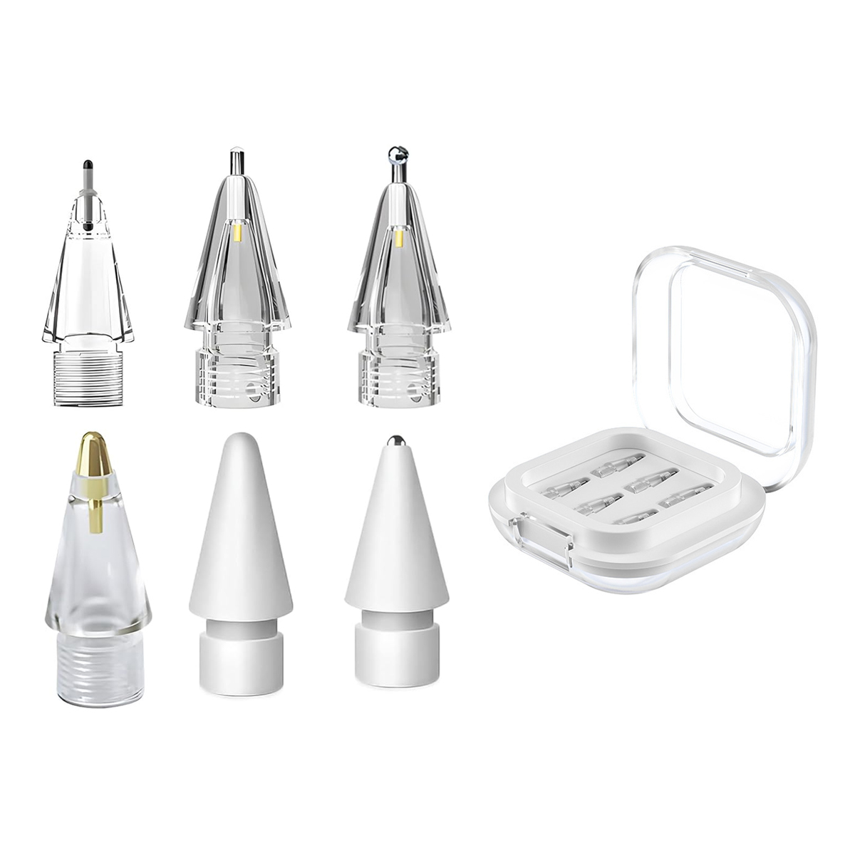 ELELAB หัวเปลี่ยนปากกาสไตลัส 6 ชิ้น พร้อมกล่อง สำหรับ iPad Pro/Air/Mini ...