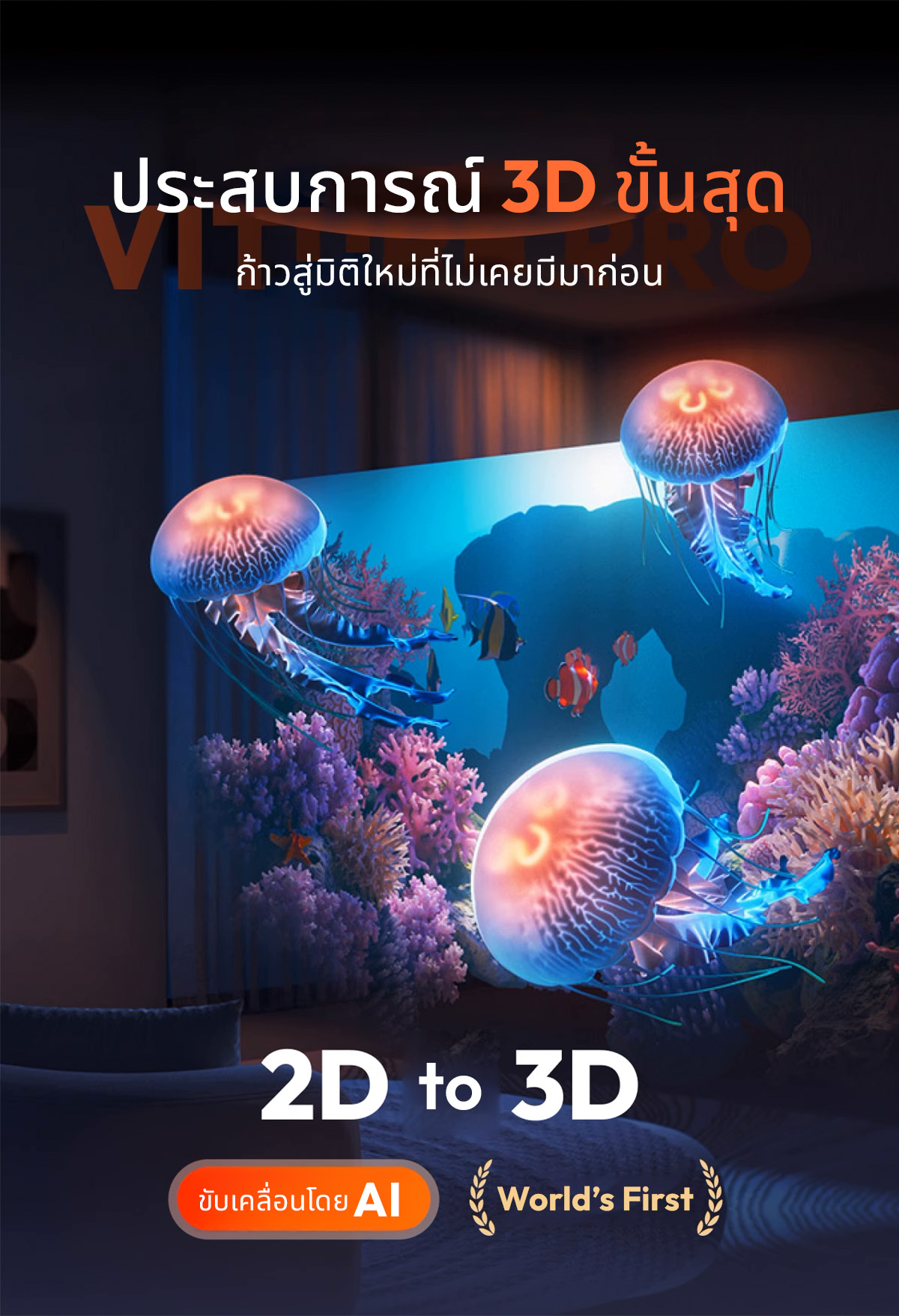 VITURE Pro + USB-C Adapter Bundle- 3DoF with Spacewalker 3Dหลายหน้าจอ รองรับ lPhone15/16/17 ...