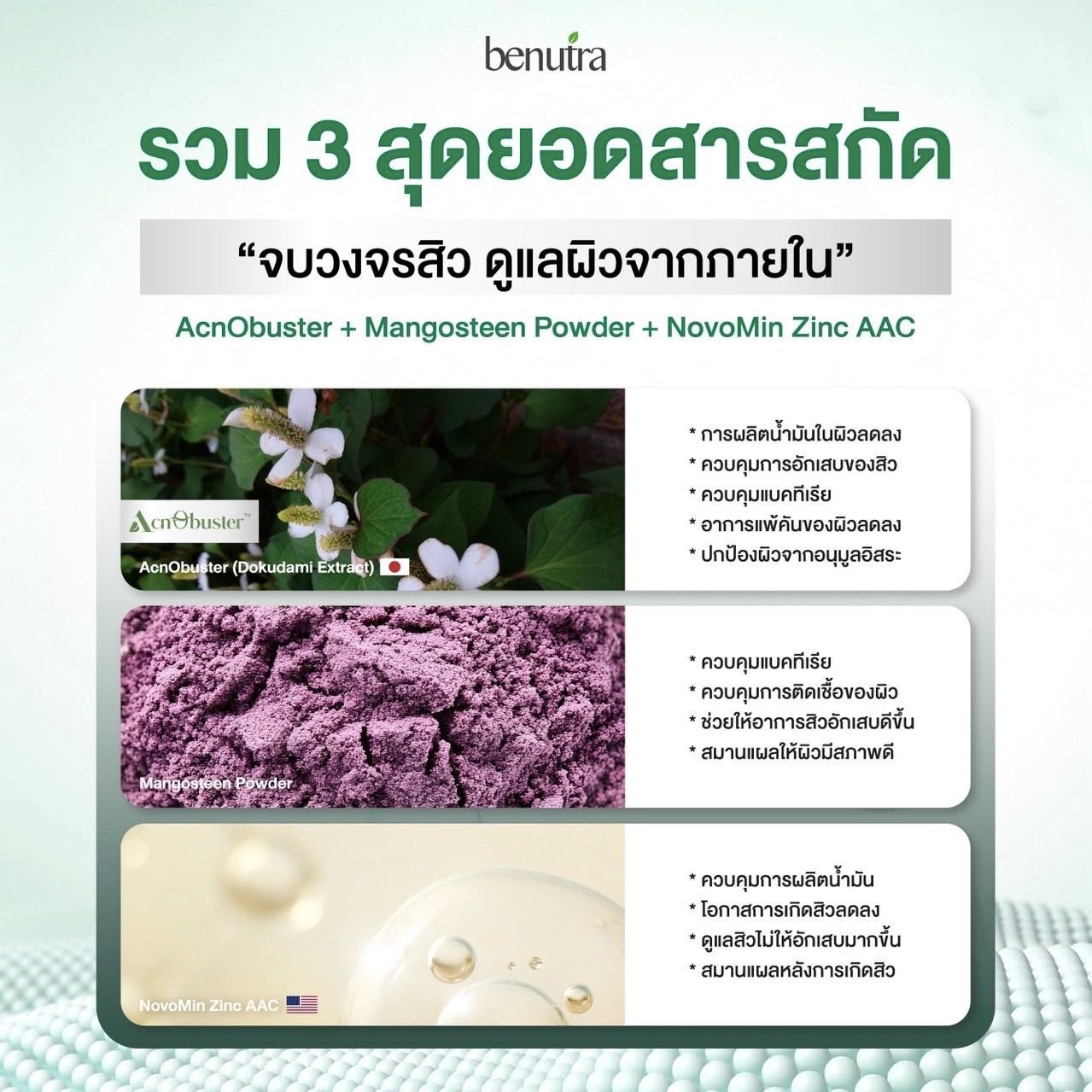 BENUTRA ACNO PRO 1 กระปุก 30 เม็ด บีนูทร่า แอคโน โปร วิตามินลดสิว ซิงค์ ...