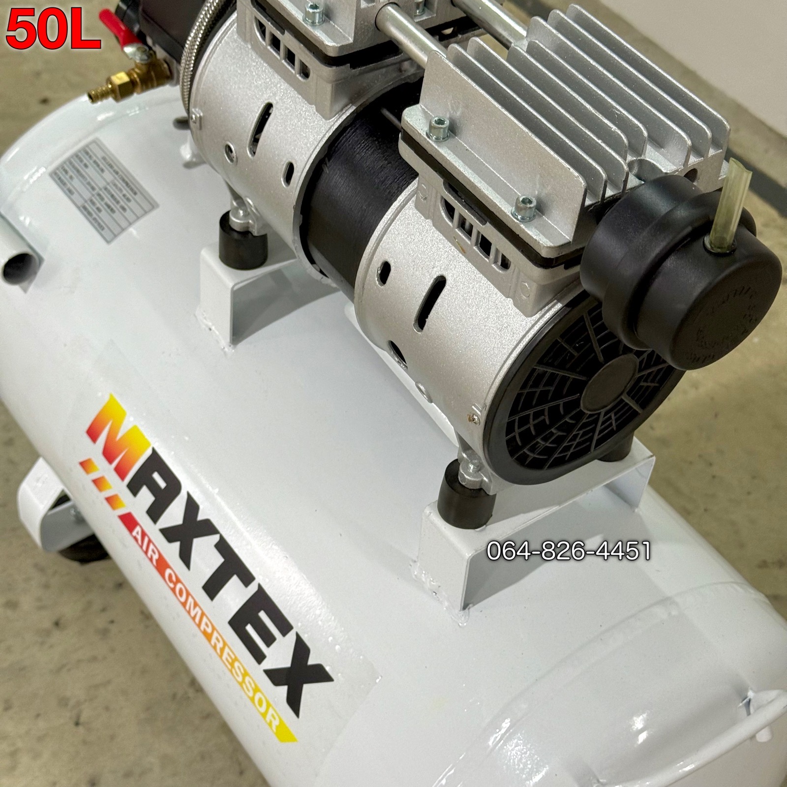 รุ่นท๊อป ปั้มลม50ลิตร1มอเตอร์ MaxTex ออยล์ฟรีเสียงเงียบ ชุดอุปกรณ์ ดูแล ...