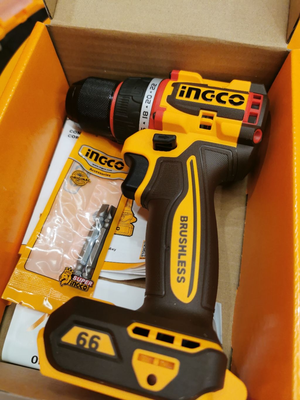 INGCO สว่านไร้สาย 20V 66Nm (เครื่องเปล่า) CDLI206681 | Shopee Thailand