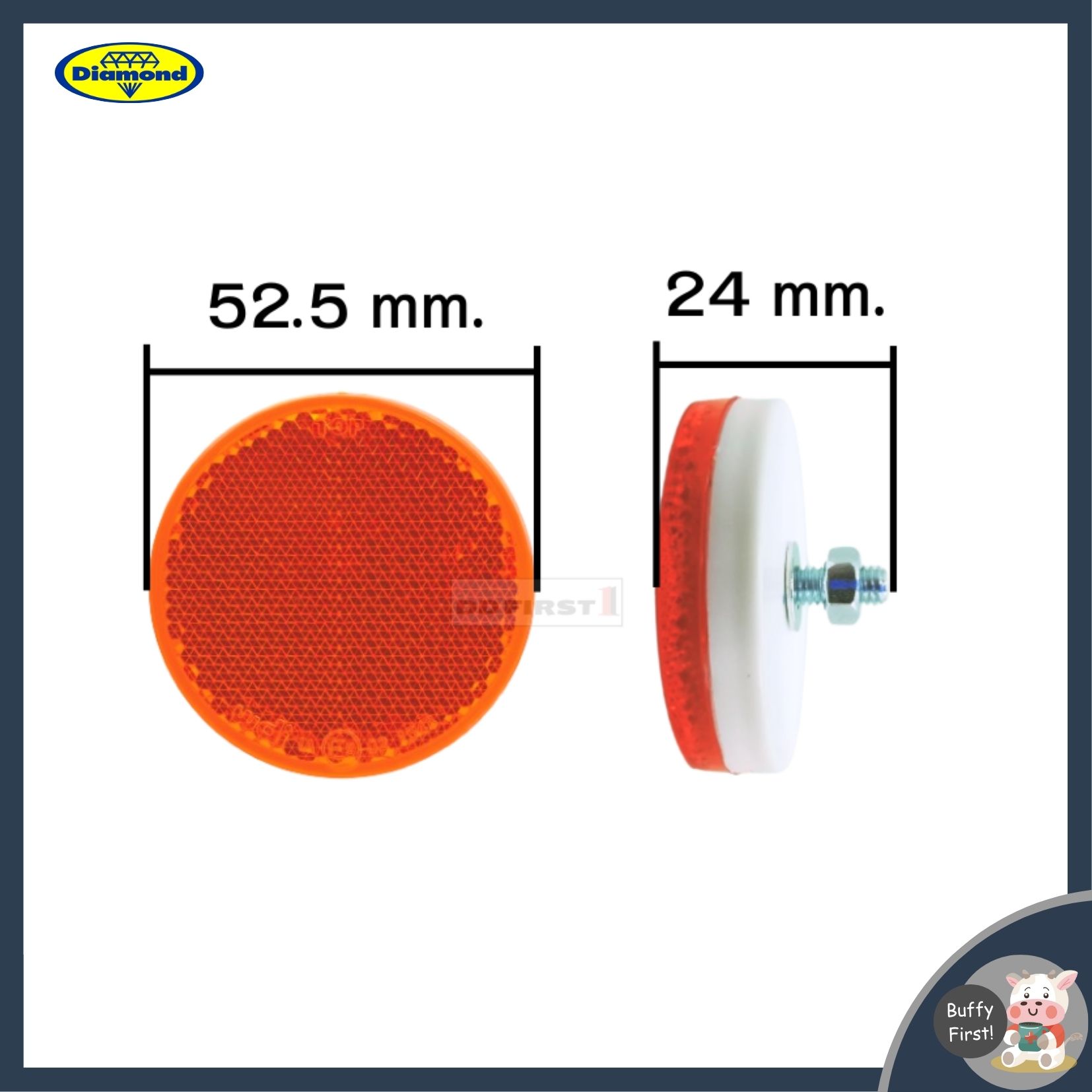 แผ่นทับทิมสะท้อนแสง ทับทิมสะท้อนแสงกลม ติดรถพ่วง รถบรรทุก ทับทิมสะท้อน ...