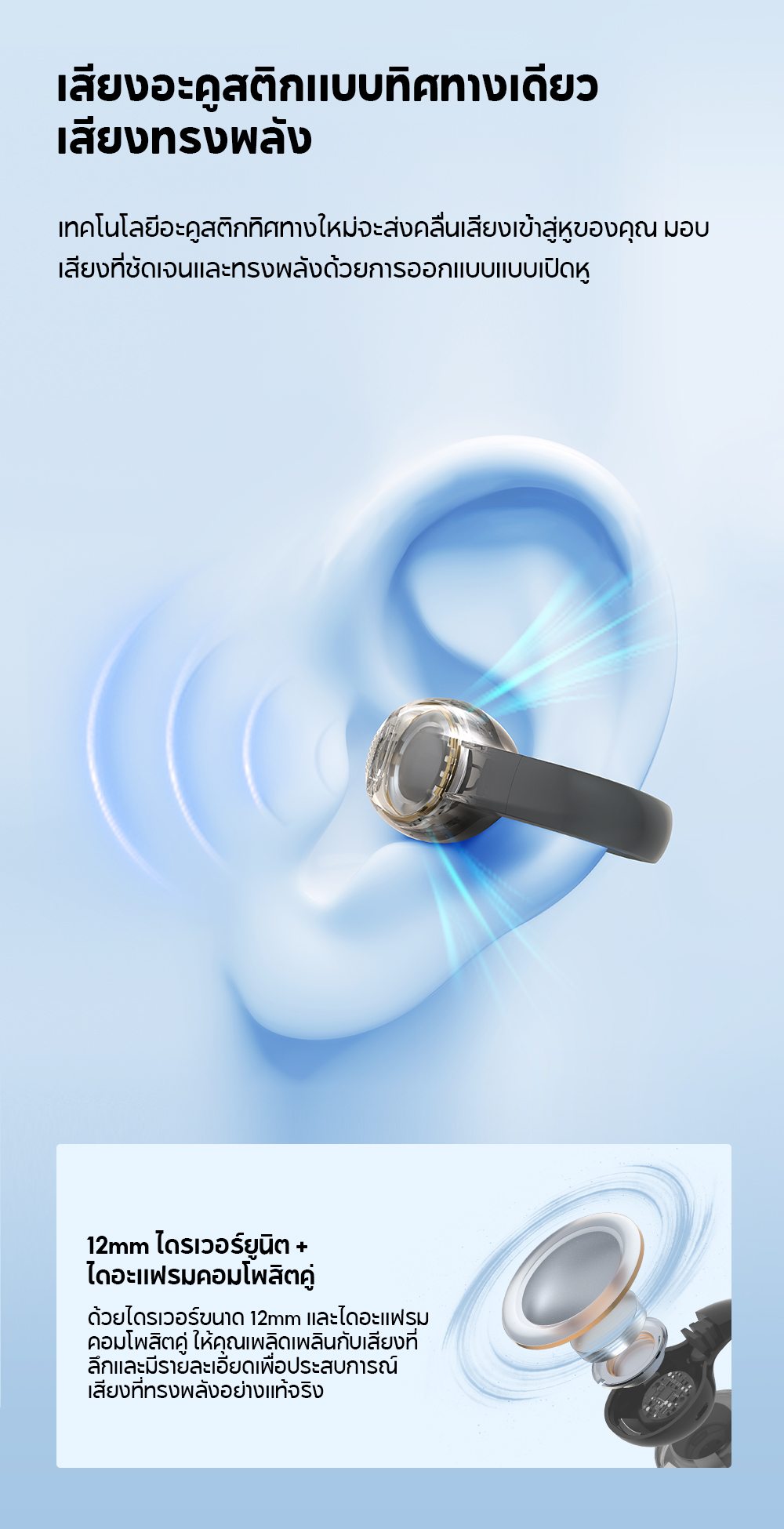 Edifier R1 หูฟังไร้สายแบบเปิด True Wireless Bluetooth V5.4 เสียงคมชัด ผ่านการรับรองมาตรฐาน IP56 ...