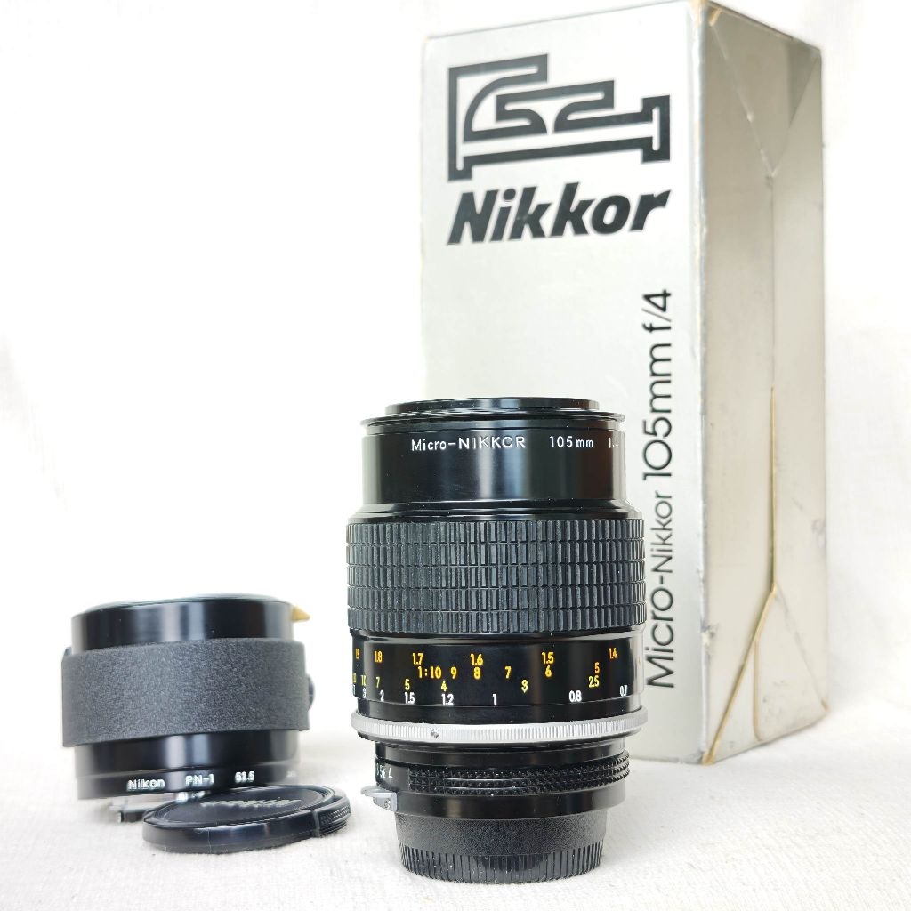 เลนส์มือหมุน Nikon Nikkor Micro 105mm F4(32) Mount Non ai with PN1 Rare ...