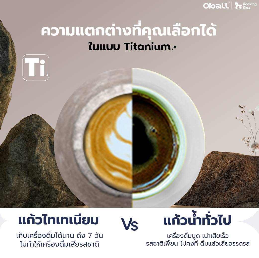 แก้วน้ำเก็บอุณหภูมิ Oball รุ่น Goddess Titanium Cup วัสดุไทเทเนียม ...