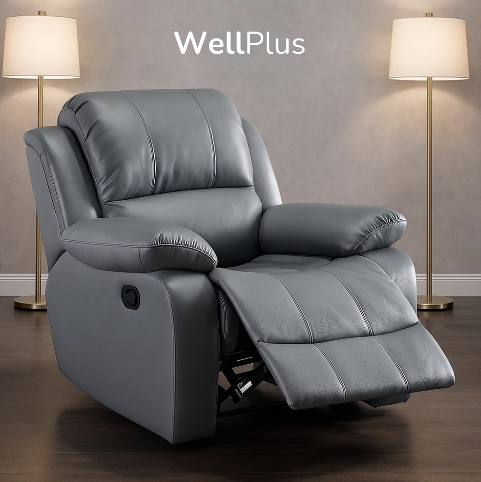 Wellplus เก้าอี้พักผ่อนรีไคเนอร์ หุ้มหนังสังเคราะห์ Recliner | Shopee Thailand