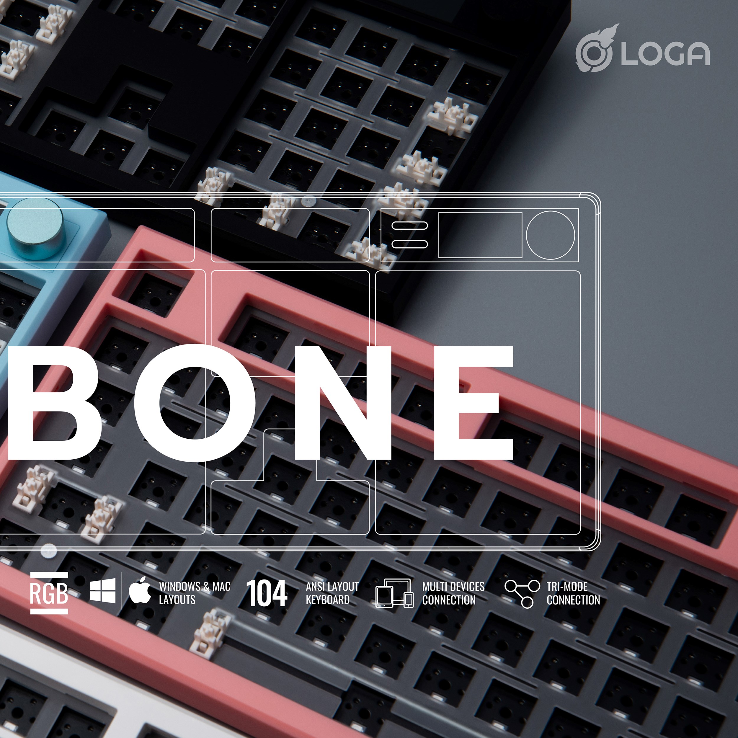 LOGA BASE 104 BAREBONE : Wireless Mechanical Keyboard | Shopee Thailand