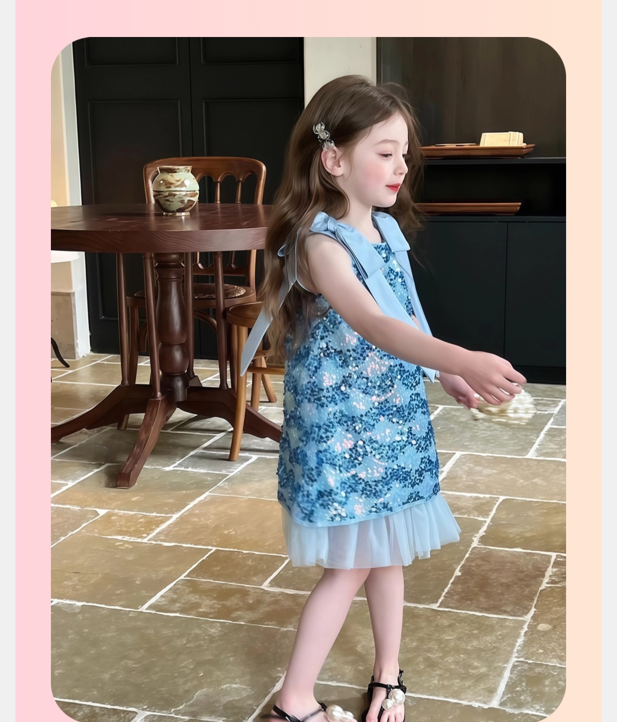 PRINCESS KESLI ชุดแขนกุดหางนางเงือกสำหรับเด็กผู้หญิง ชุดเจ้าหญิงแฟชั่น ...