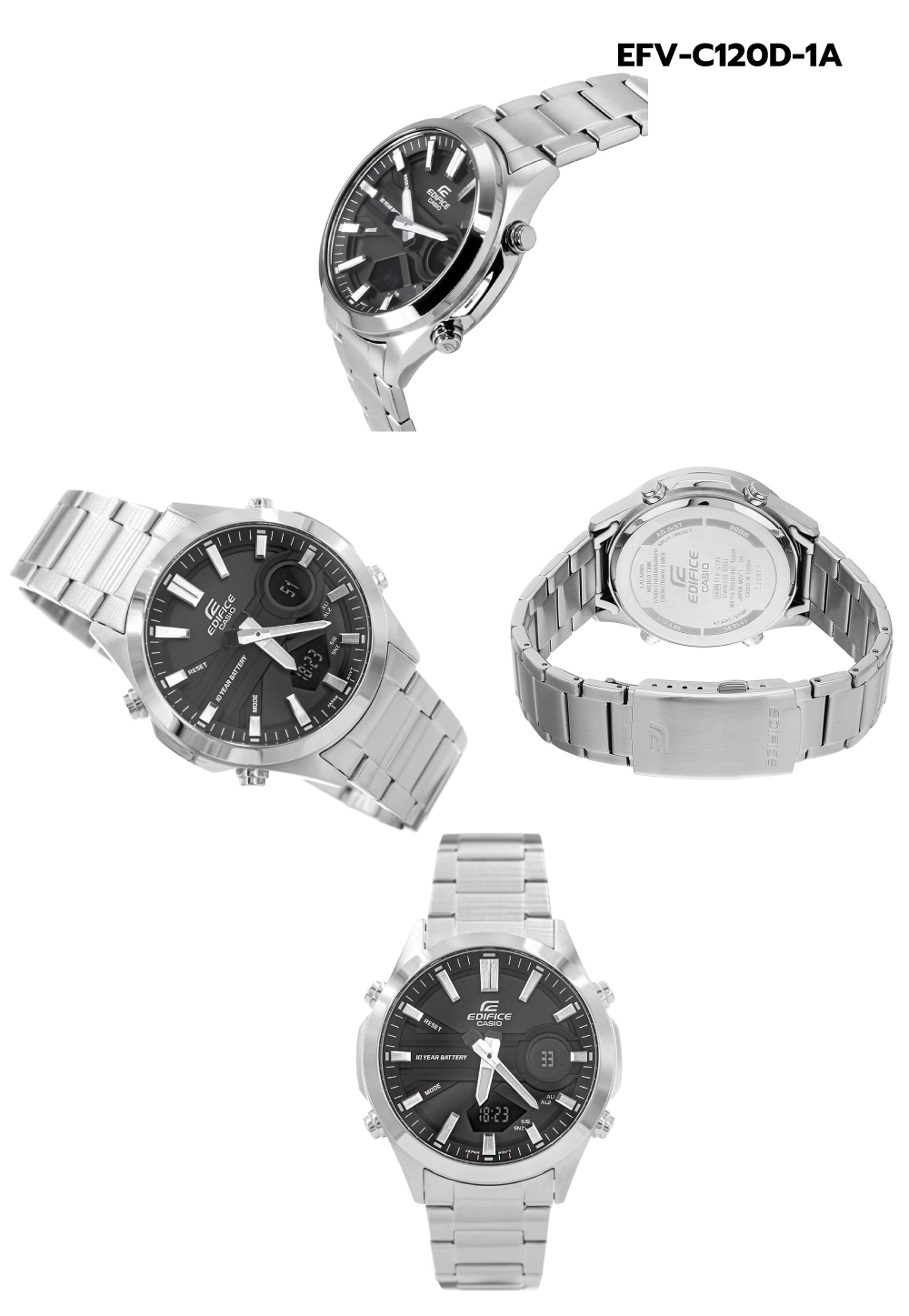 Casio Edifice แบตเตอรี่ 10 ปี นาฬิกาข้อมือผู้ชาย รุ่น EFV-C120D ของแท้ ...