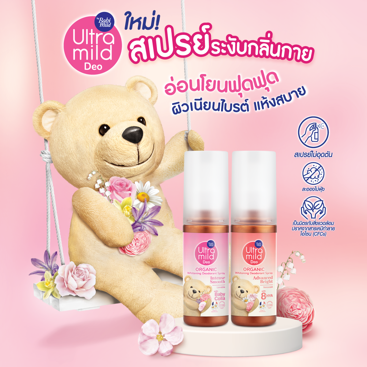 [2แถม1]Ultra Mild Deo Spray อัลตร้ามายด์ สเปรย์ระงับกลิ่นกายไวท์เทนนิ่ง ...