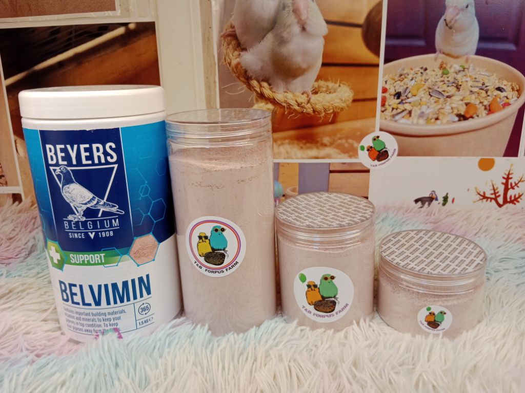 Beyers Plus Belvimin ผงชมพู แร่ธาตุและวิตามินบำรุง นกแบ่งขายกระปุก220 ...