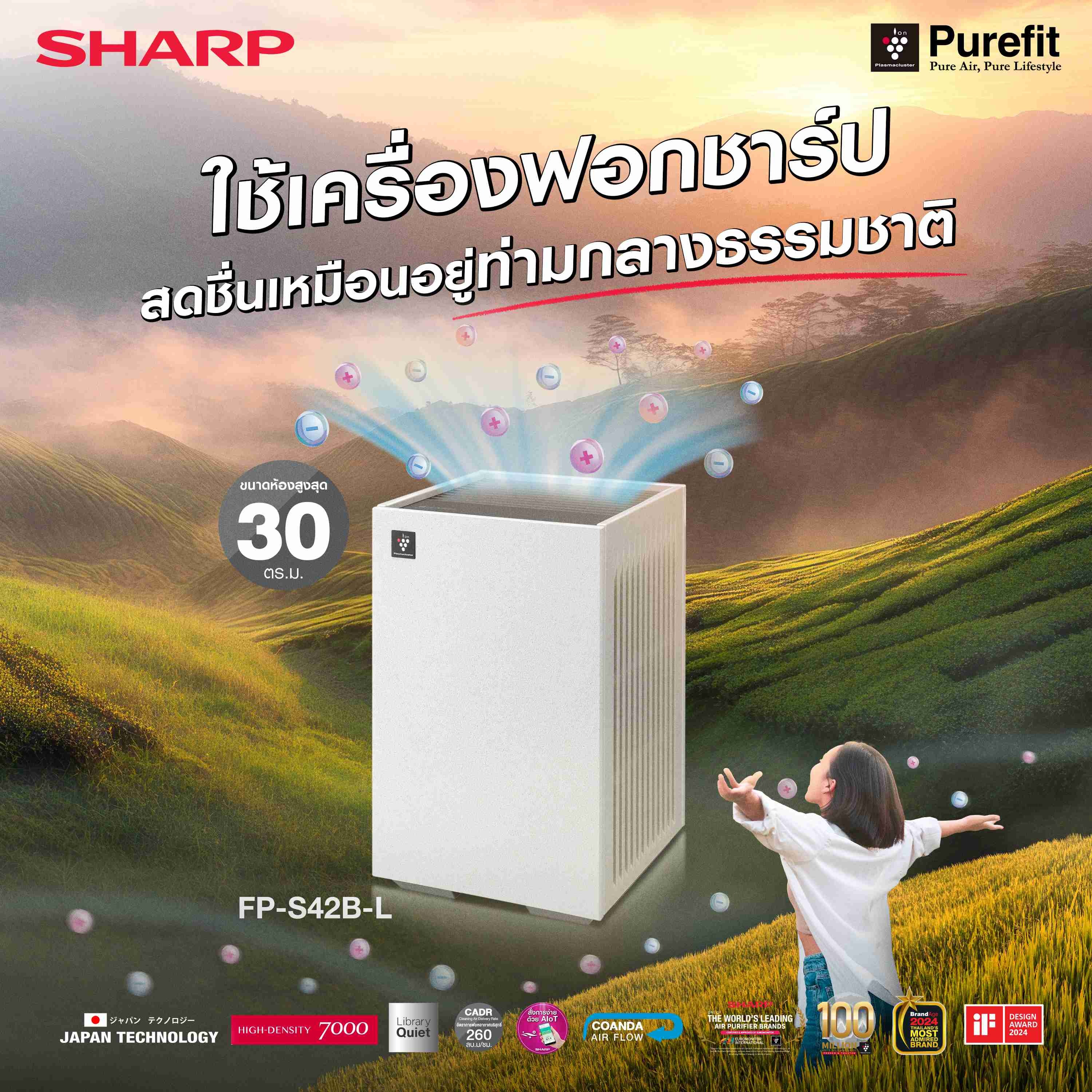 [สินค้าใหม่] SHARP Air Purifier เครื่องฟอกอากาศ พลาสม่าคลัสเตอร์ รุ่น ...
