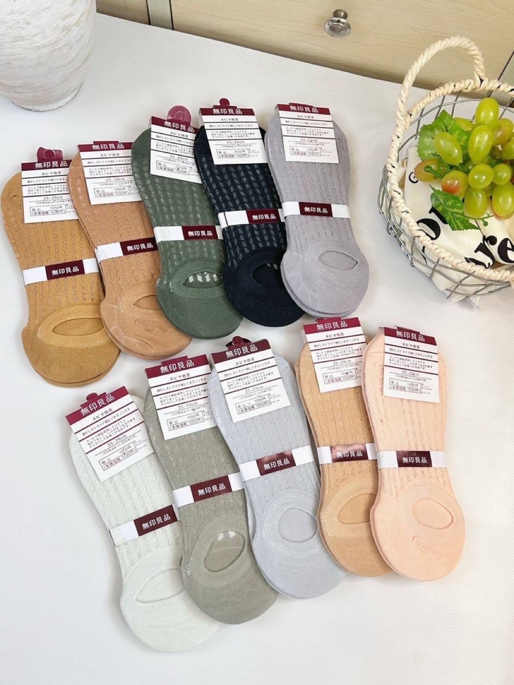 พร้อมส่งจากไทย ได้ 10 คู่ ถุงเท้า mu ji ได้ 10 คู่ในแพค | Shopee Thailand