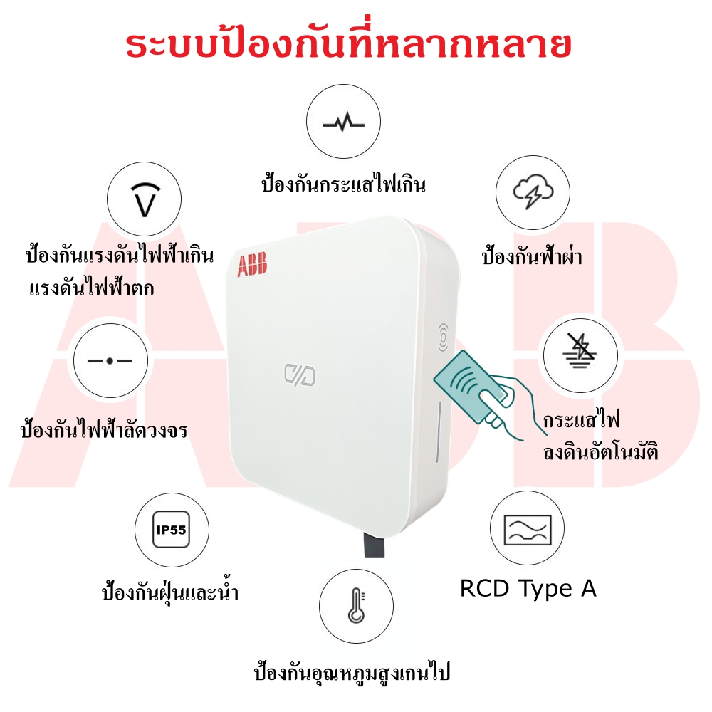 ของแท้ ABB AC wall charger เครื่องชาร์จ EV 4G บูลทูธ 7KW 32A EV Charger ...