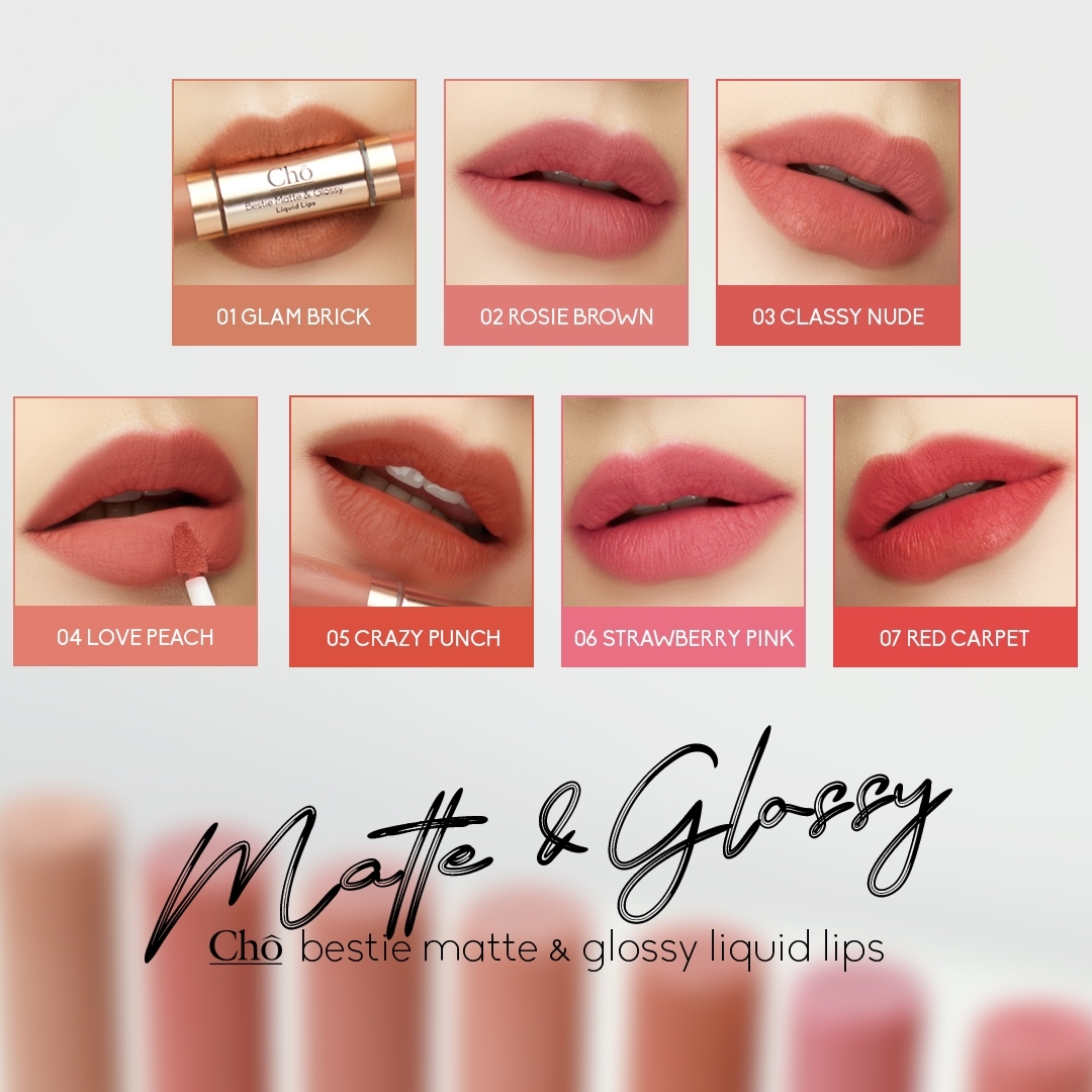 CHO-BESTIE MATTE&GLOSSY LIQUID LIP โช เบสตี้ แมทแอนด์กลอสซี่ ลิควิด ...