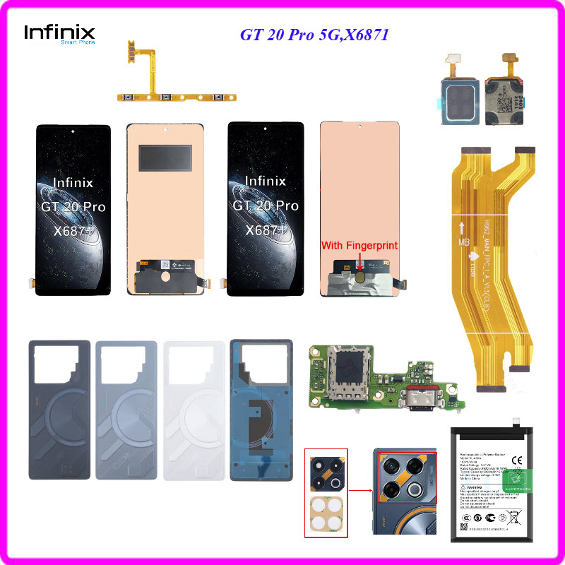 อะไหล่มือถือ infinix GT 20 Pro 5G,X6871/สายแพร/กระจกเลนส์กล้อง/ลำโพงหู ...