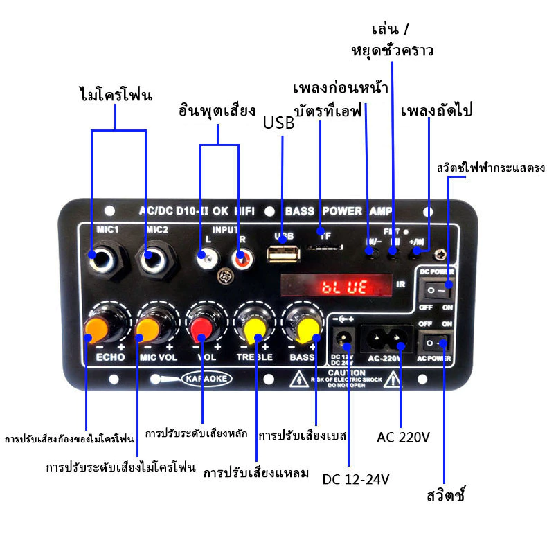 แอมป์จิ๋ว แอมป์บลูทูธ แอมป์ขยายเสียง เครื่องขยายเสียง 900w 2ch บลูทูธ usb Amplifiers ฟังชั้นครบ ...
