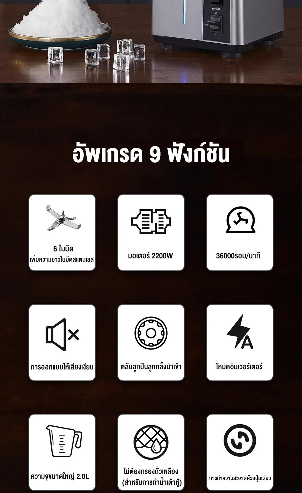 CAMEL เครื่องปั่นน้ำผลไม้ 2000ML สมูทตี้ มอเตอร์รอบสูงพิเศษ อเนกประสงค์ เครื่องปั่นสมูทตี้ ทำ ...