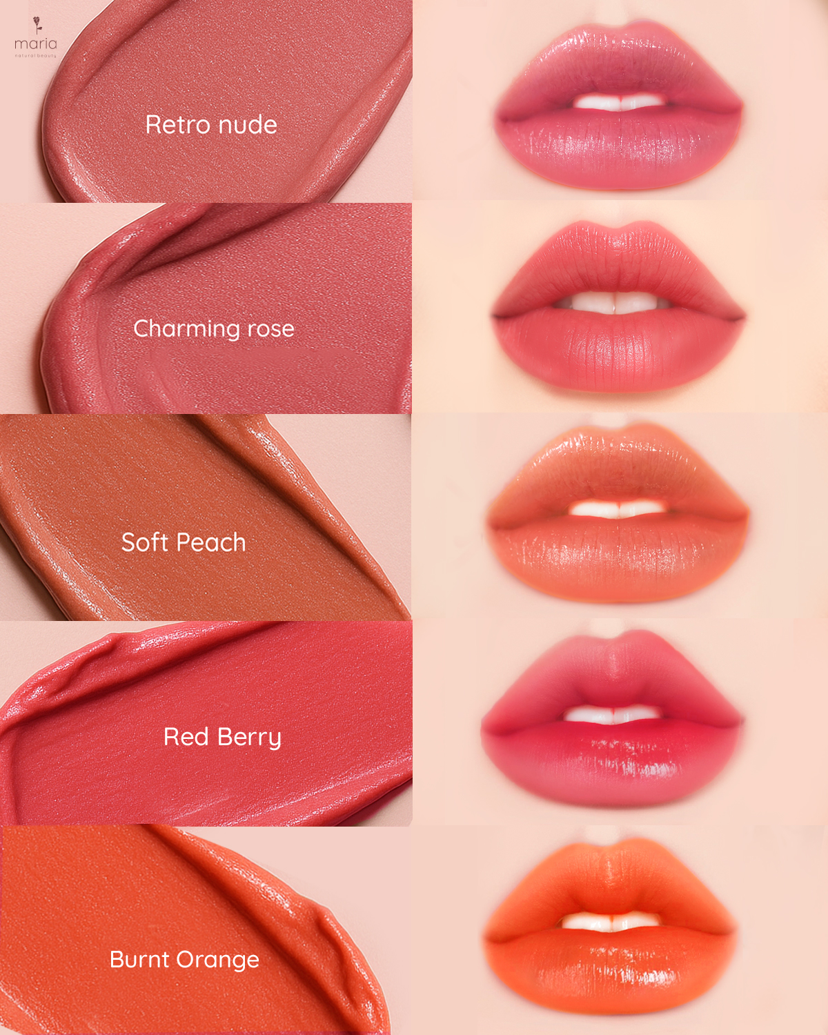 MARIA LIP ลิปสติก ลิปกินได้ vegan ปากฉ่ำวาว บำรุง ปากชมพู แก้ปากคล้ำ ...