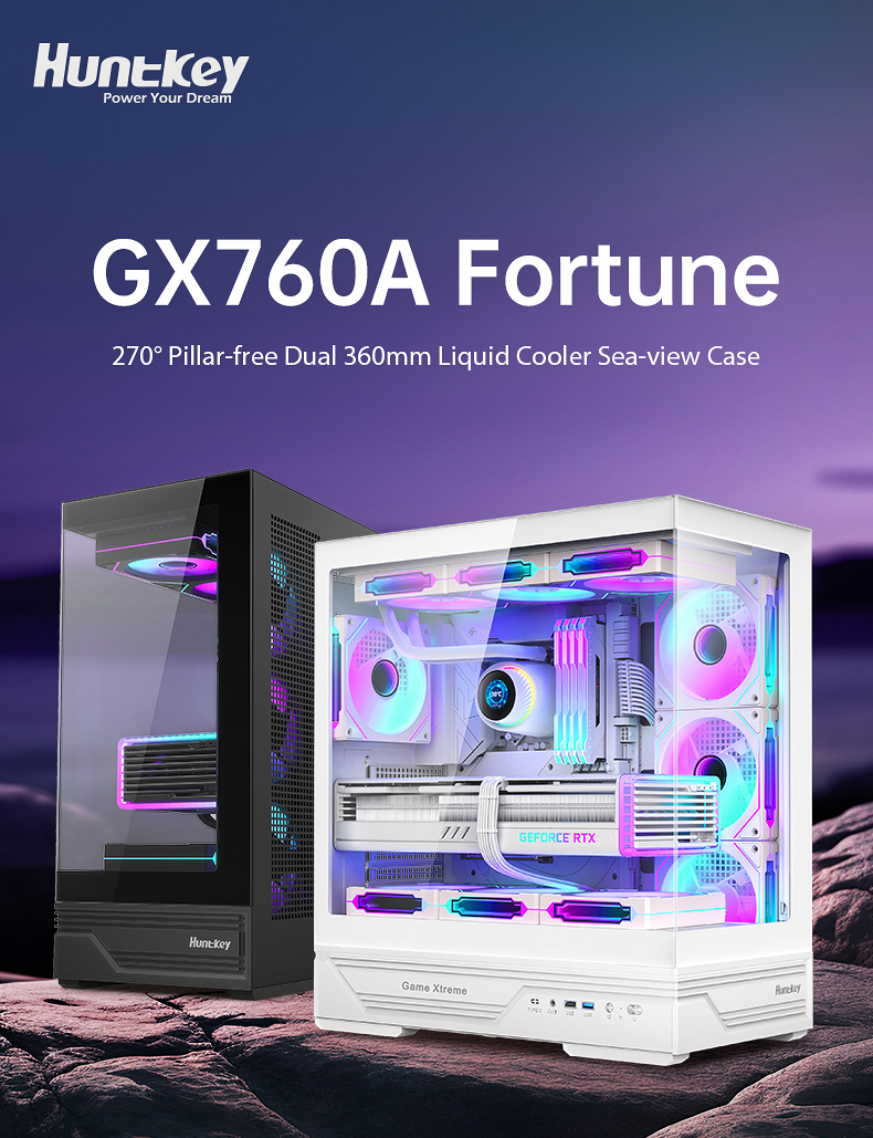 Huntkey GX760A Fortune เคส ATX รองรับ 10 พัดลม USB3.0 เคสสวยทน 0.6mm ...