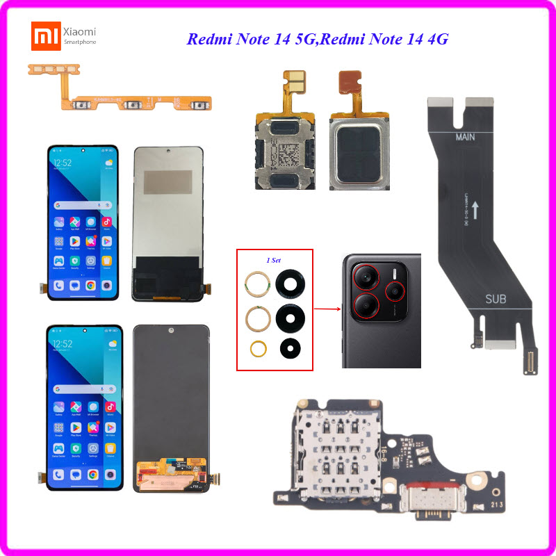 อะไหล่มือถือ Redmi Note 14 4G,Redmi Note 14 5G/สายแพร/กระจกเลนส์กล้อง ...