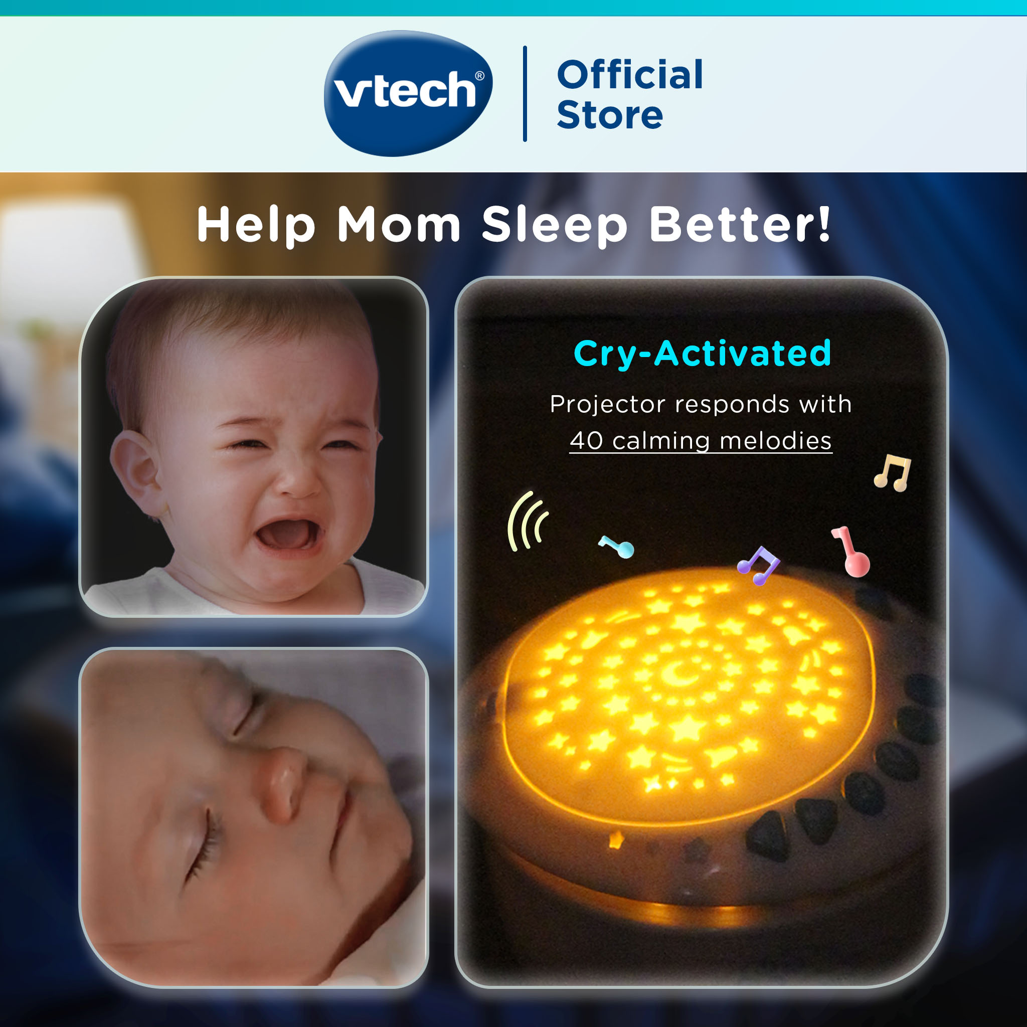 VTech Sheep Soothing Toys Light Projection Crying Sensor Crib toys New ...