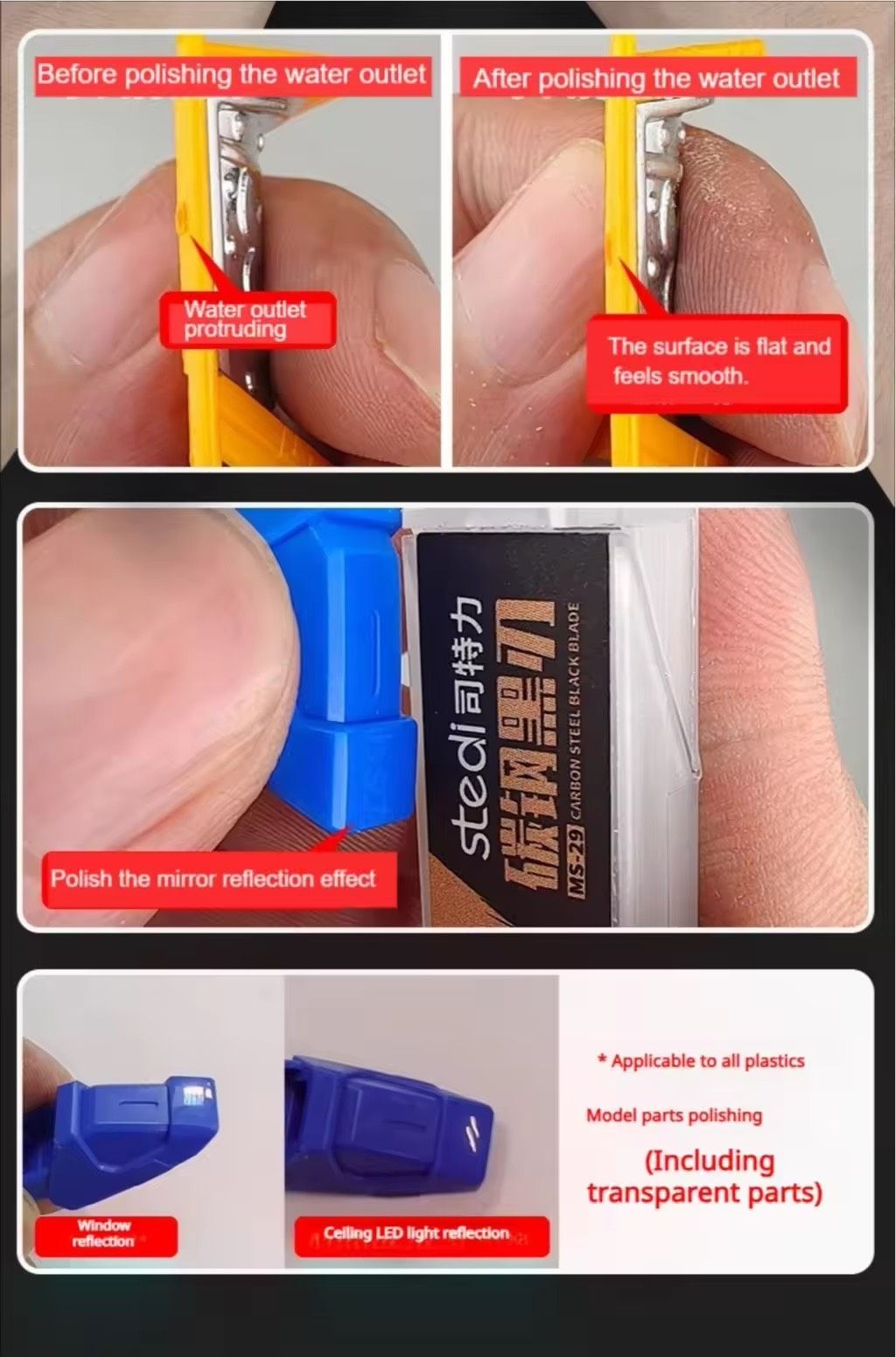Stedi Professional Model Polishing Tool for Gunpla Miniature Scale Kits ...
