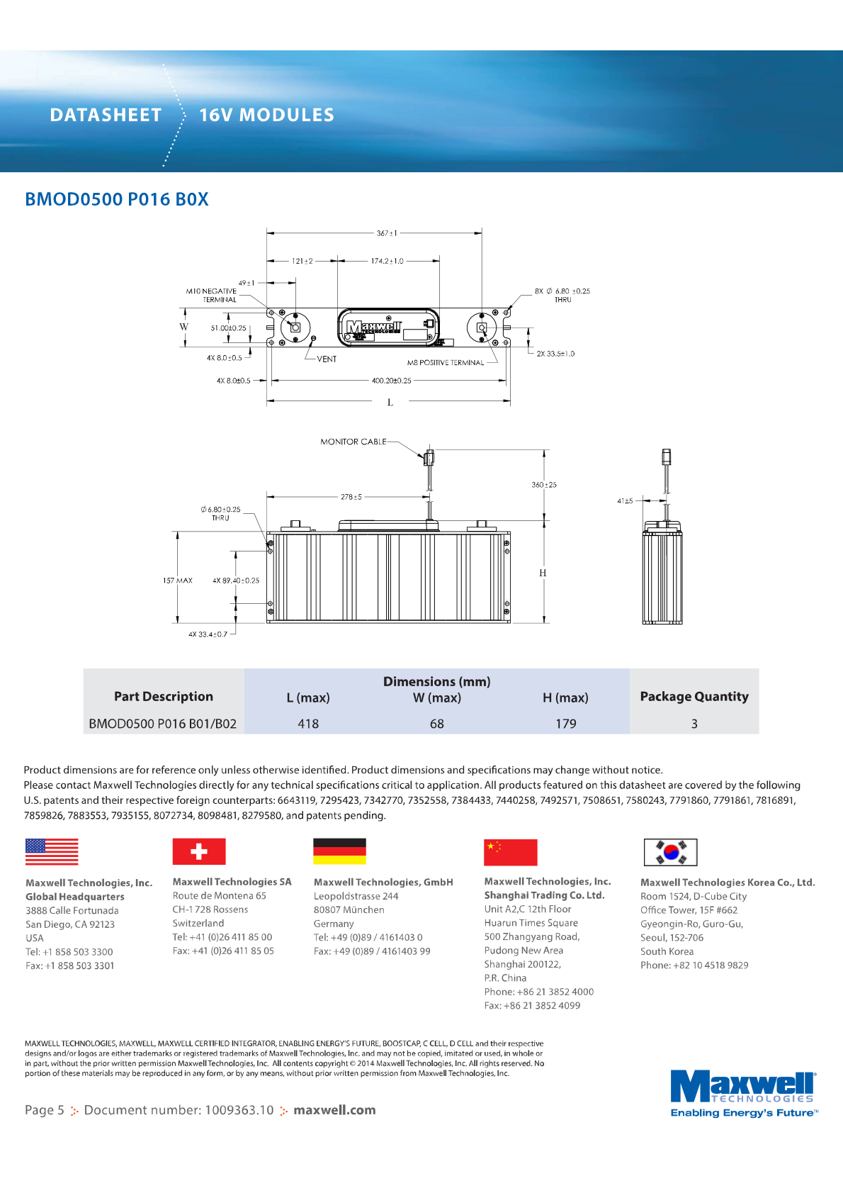 คาปาซิเตอร์ (ULTRA CAPACITOR CELL) BMOD0500 P016 B02 500F (500ล้านไมโคร ...