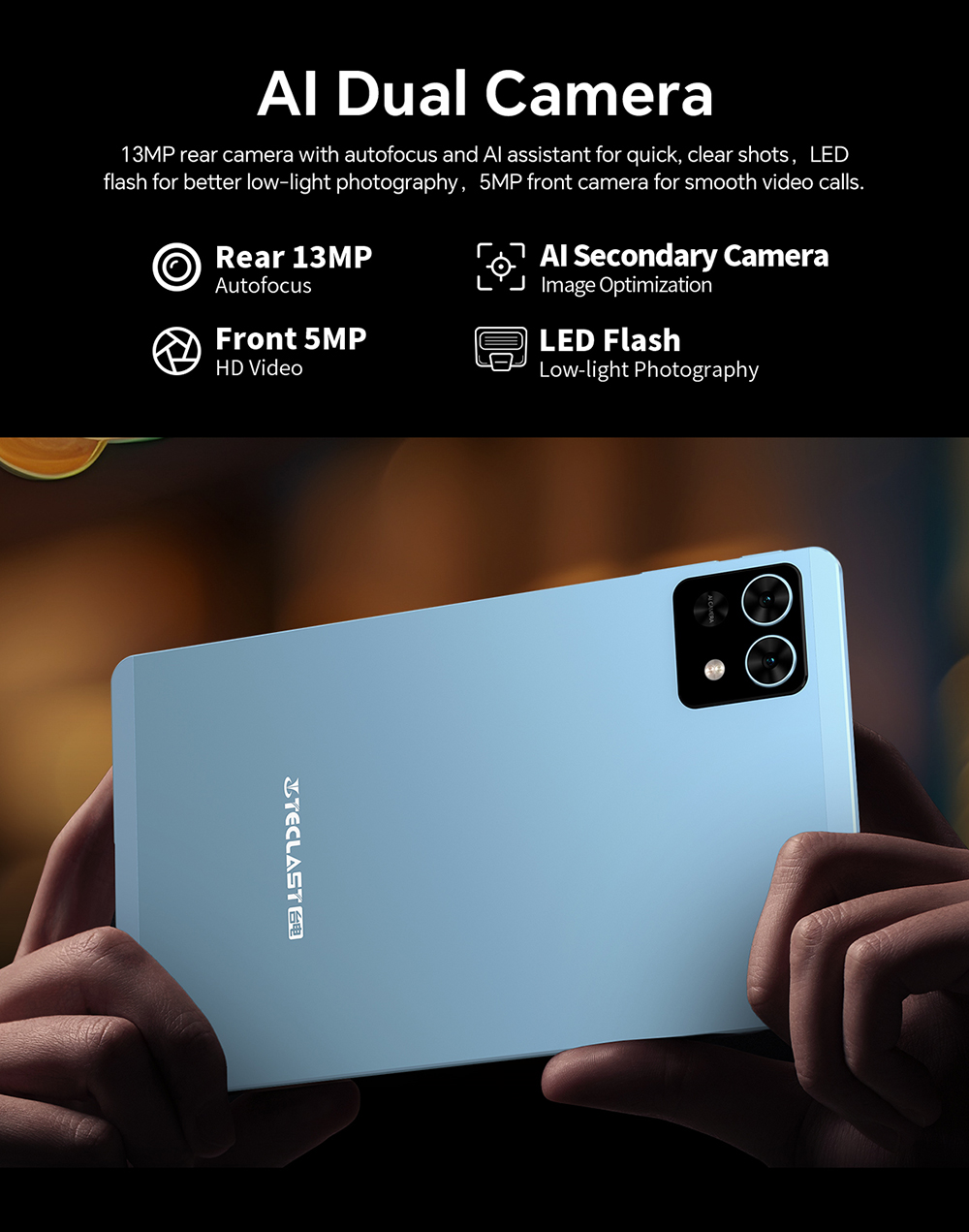 แท็บเล็ต Tablet T50 Mini 8" 120Hz | Android 15 | MediaTek Helio G99 ...
