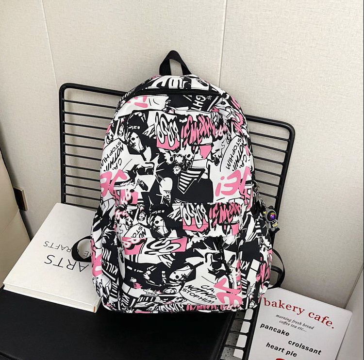 กระเป๋าเป้ลายกราฟฟิตี ความจุขนาดใหญ่ ทันสมัย ลำลอง มีสไตล์ | Shopee Thailand