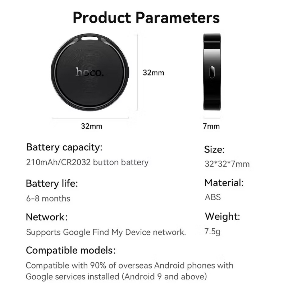 HOCO E96A Android GPS Tag อุปกรณ์ติดตามของหาย สำหรับแอนดรอยด์ รองรับ ...