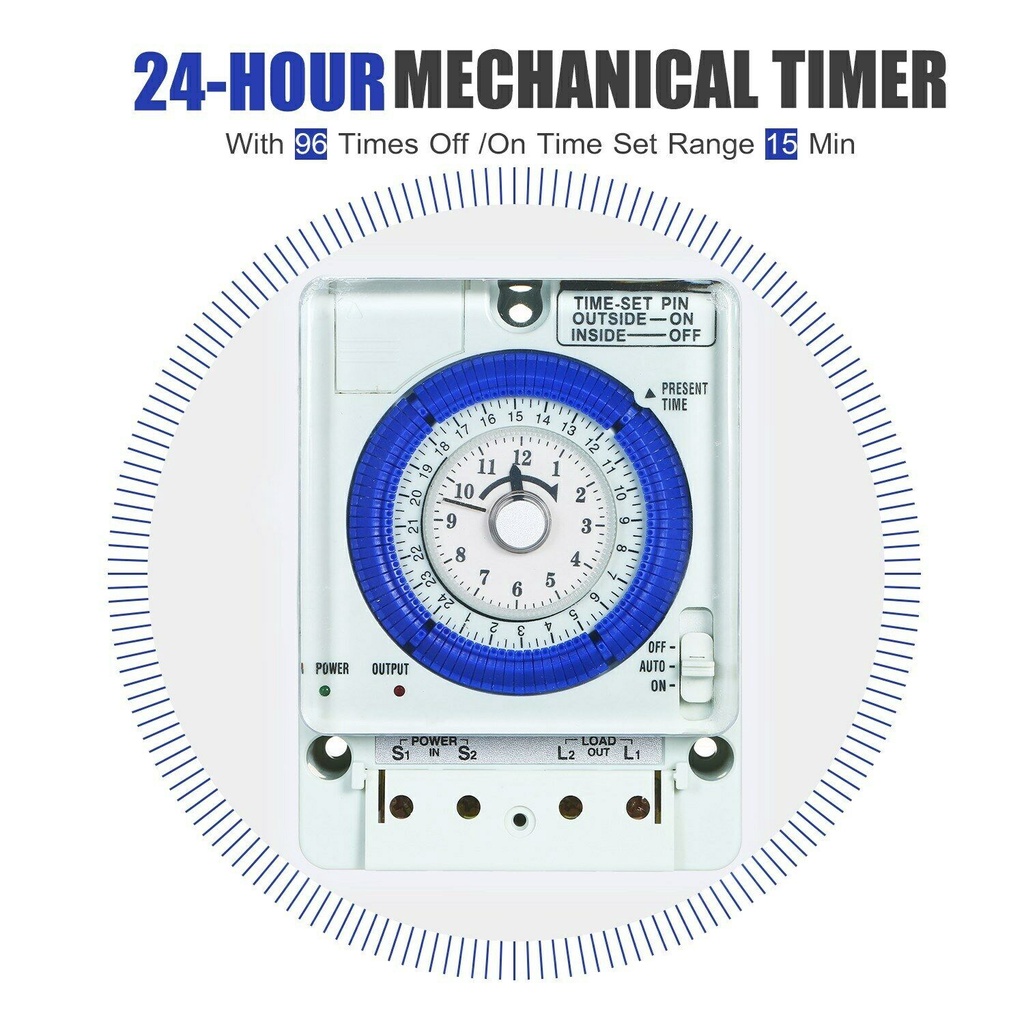 220V Digital Timer Switch TB388 ไทม์เมอร์ นาฬิกาตั้งเวลา 24ชม รุ่น ตัวตั้งเวลา ใช้กำลังไฟ (TB388 ...