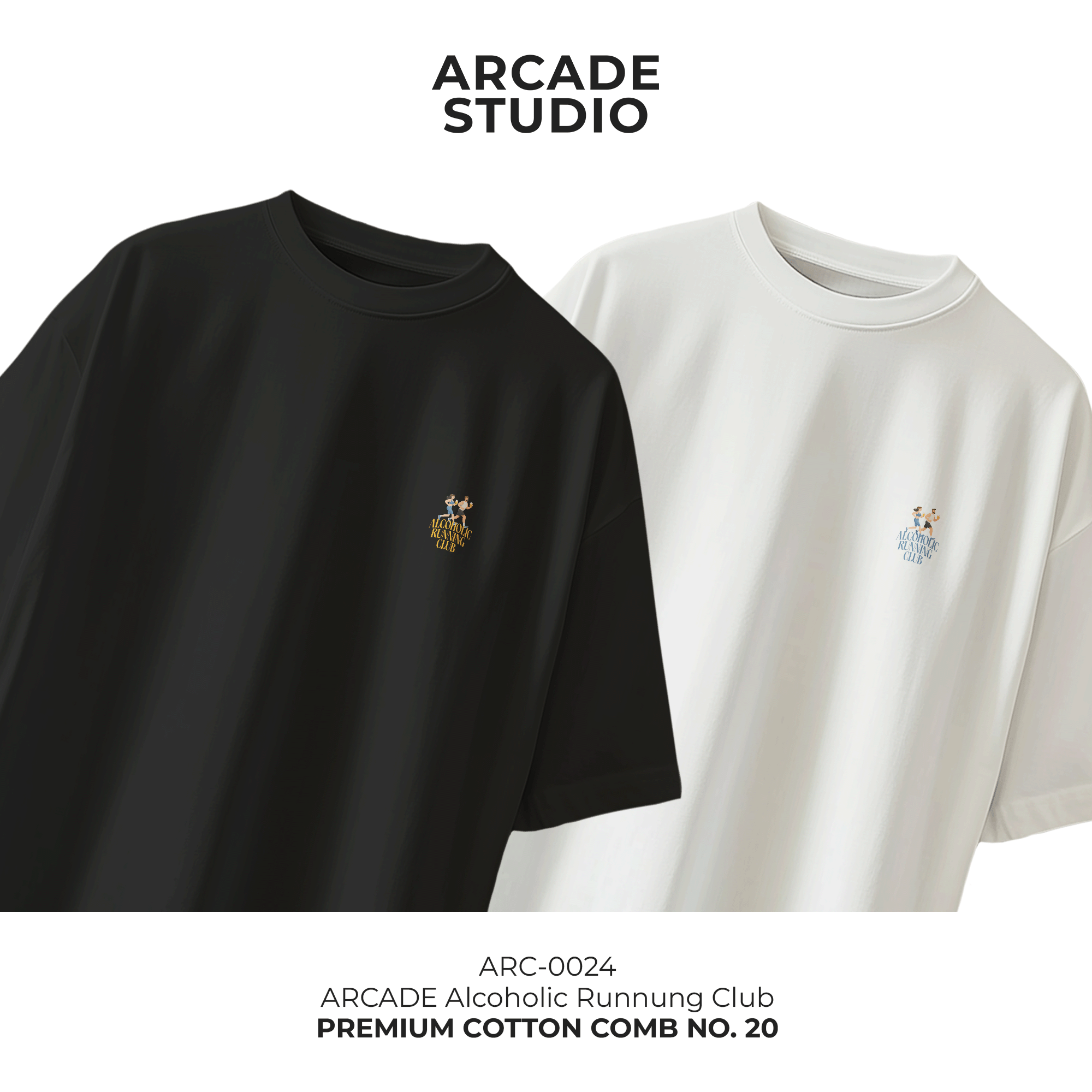 (PRE 4 วัน) ARCADE เสื้อยืด Oversize รุ่น Alcoholic Running Club (ARC ...