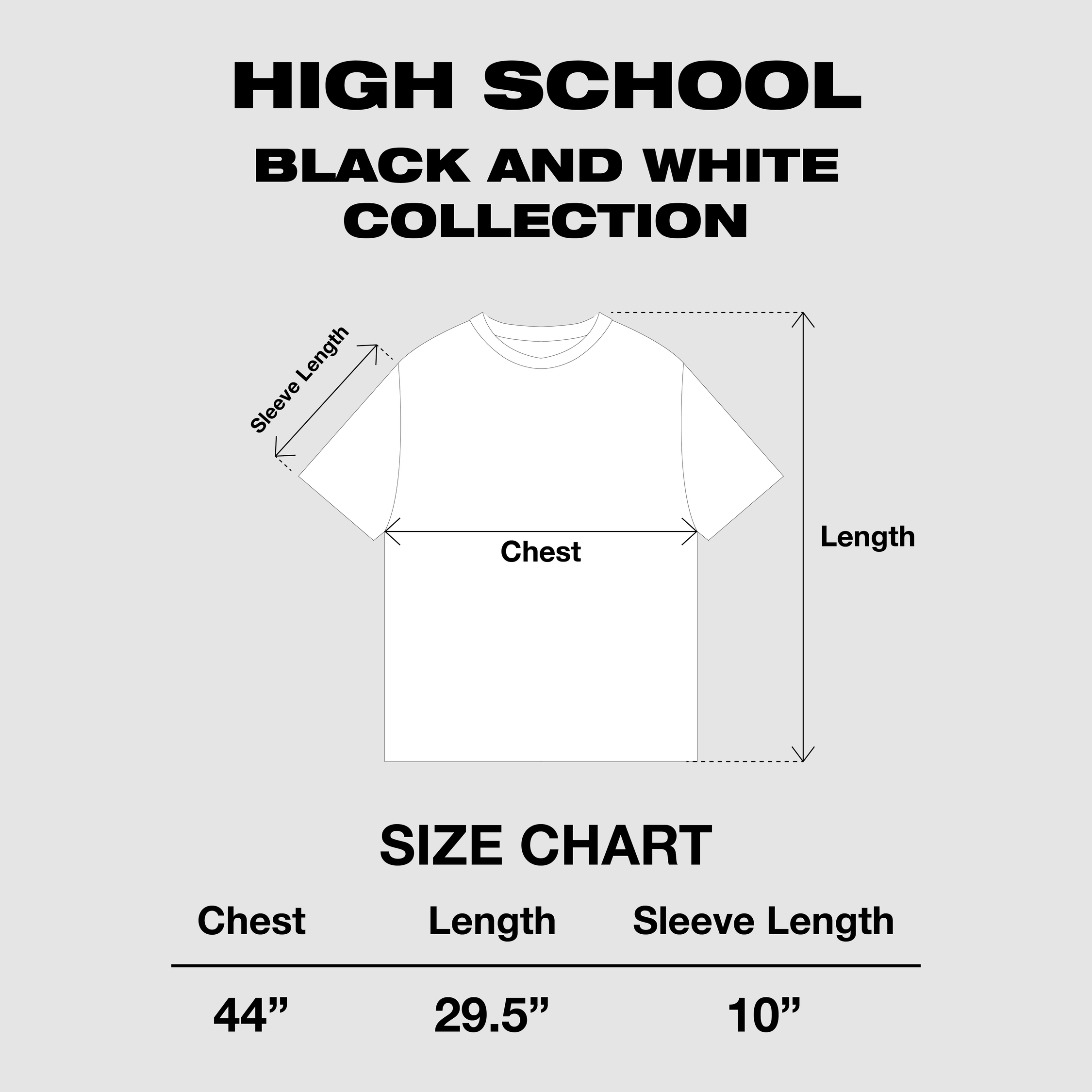 High School - Black And White Collection Oversize T-shirt เสื้อยืดโอ ...