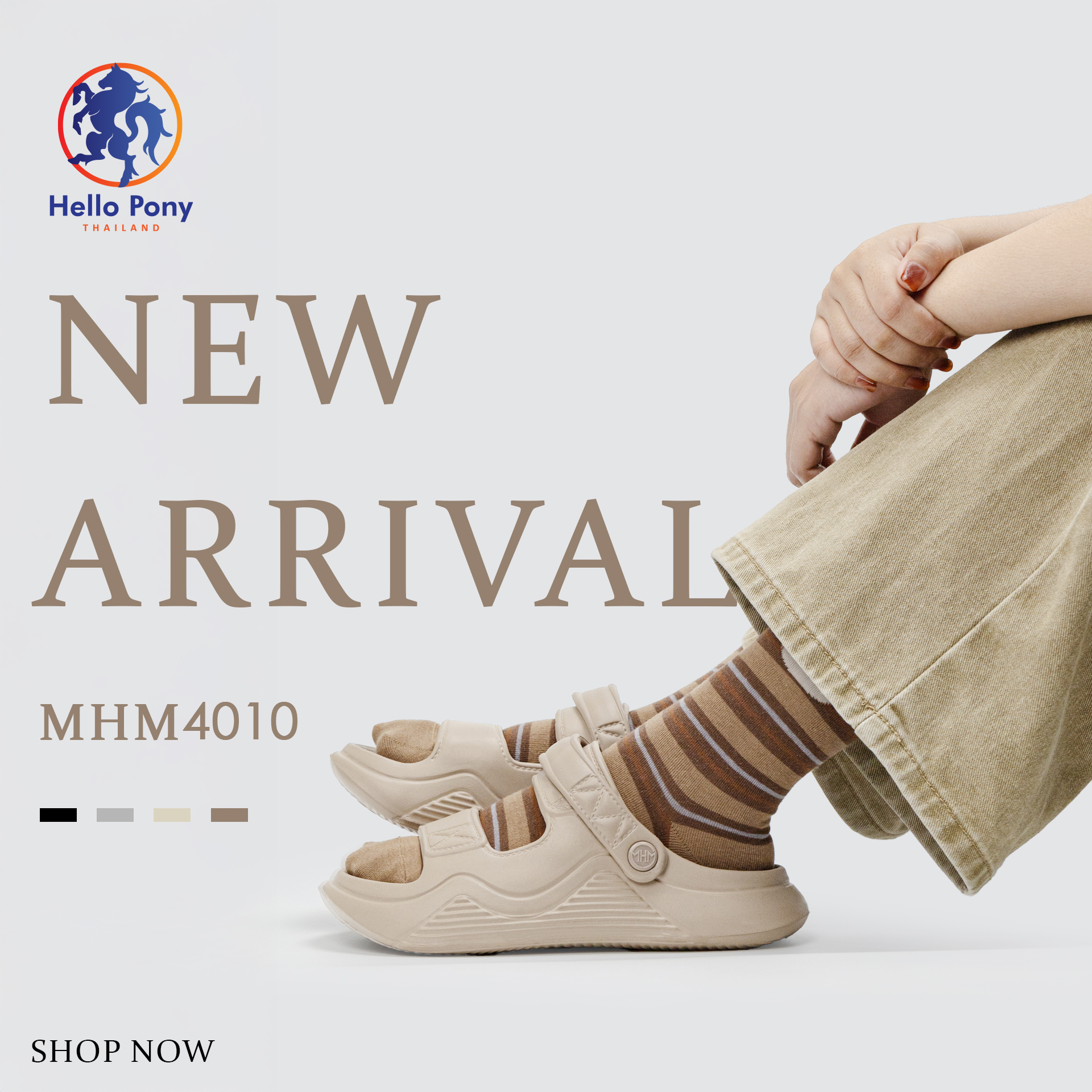 Hello Pony รุ่น MHM4010 รองเท้าแตะ ทรงมินิมอล รองเท้ารัดส้น แบบสวม ...