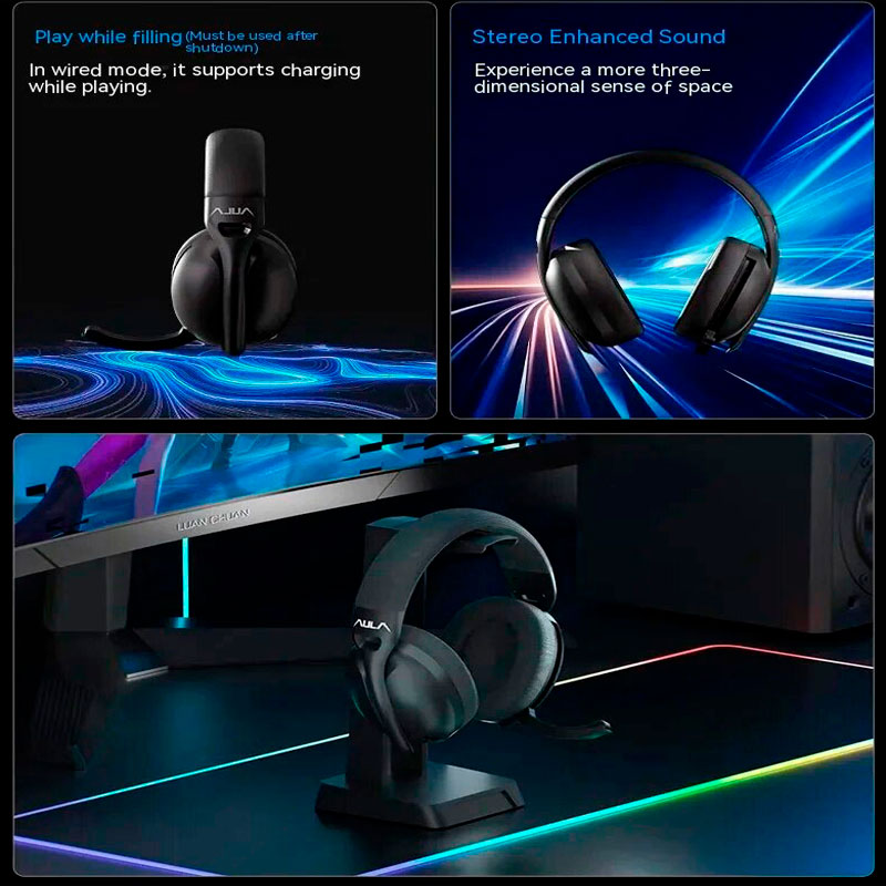 AULA S6 WIRELESS HEADSET หูฟังเกมมิ่งไร้สาย เชื่อมต่อได้ 3 โหมด ...