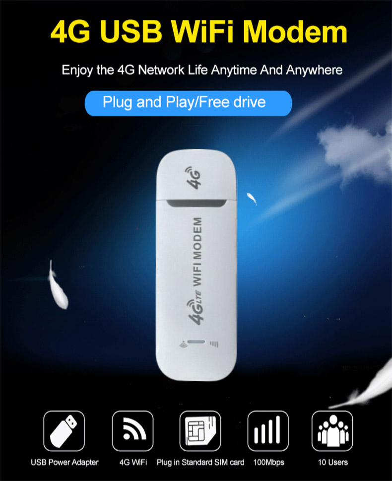 (พร้อมส่ง) Pocket Wifi Aircard Wifi Modem 4G LTE 150 Mbps USB Wifi Router ไวไฟพกพาใส่ซิม ...