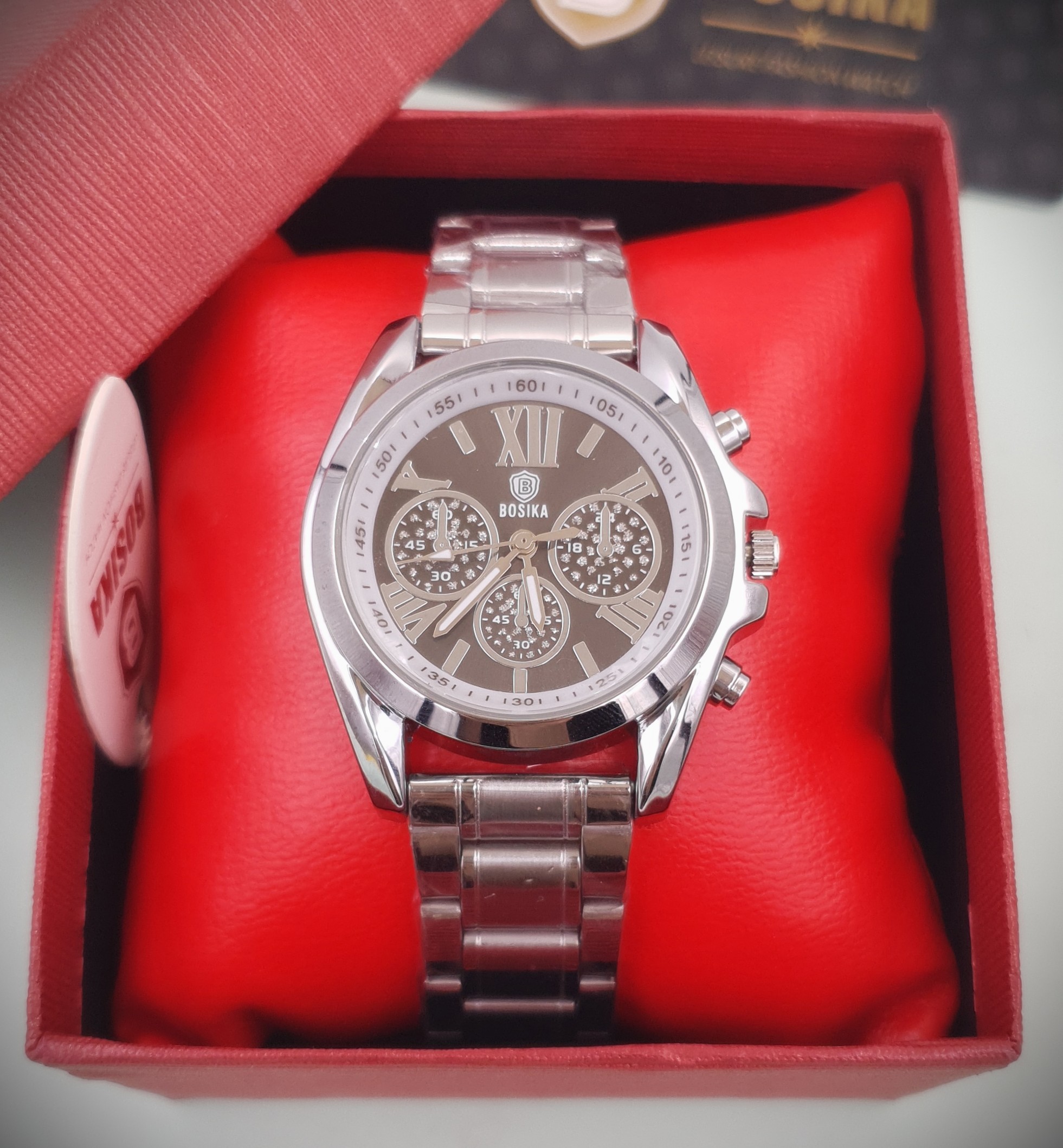 นาฬิกาข้อมือ Bosika แบรนด์แท้ สายเลส แบบตัดข้อ รุ่น หน้าปัดโรมัน ขนาด ...