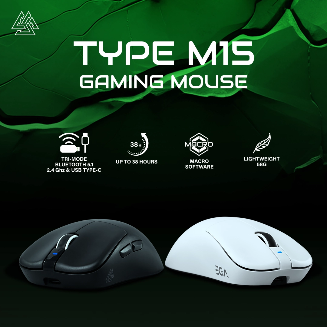 EGA Type M15 Gaming Mouse Tri-Mode Bluetooth/Wireless/Wired มี Macro ...