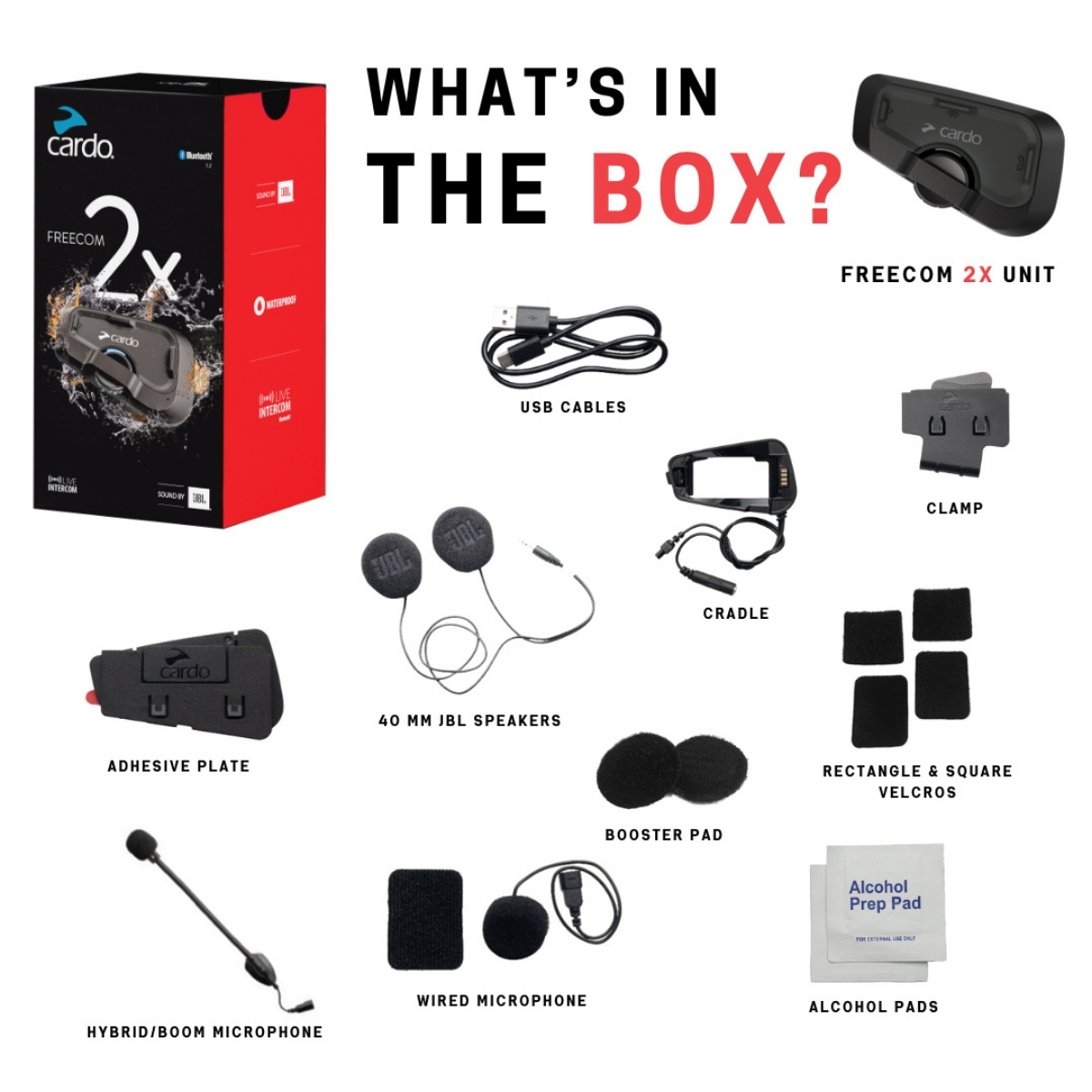 Cardo บลูทูธติดหมวกกันน็อค รุ่น FRC2X003 FREECOM 2X SINGLE อินเตอร์คอม ...