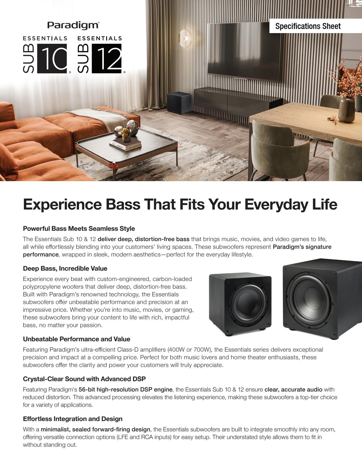 Paradigm essentials 10 Subwoofer | Shopee Thailand