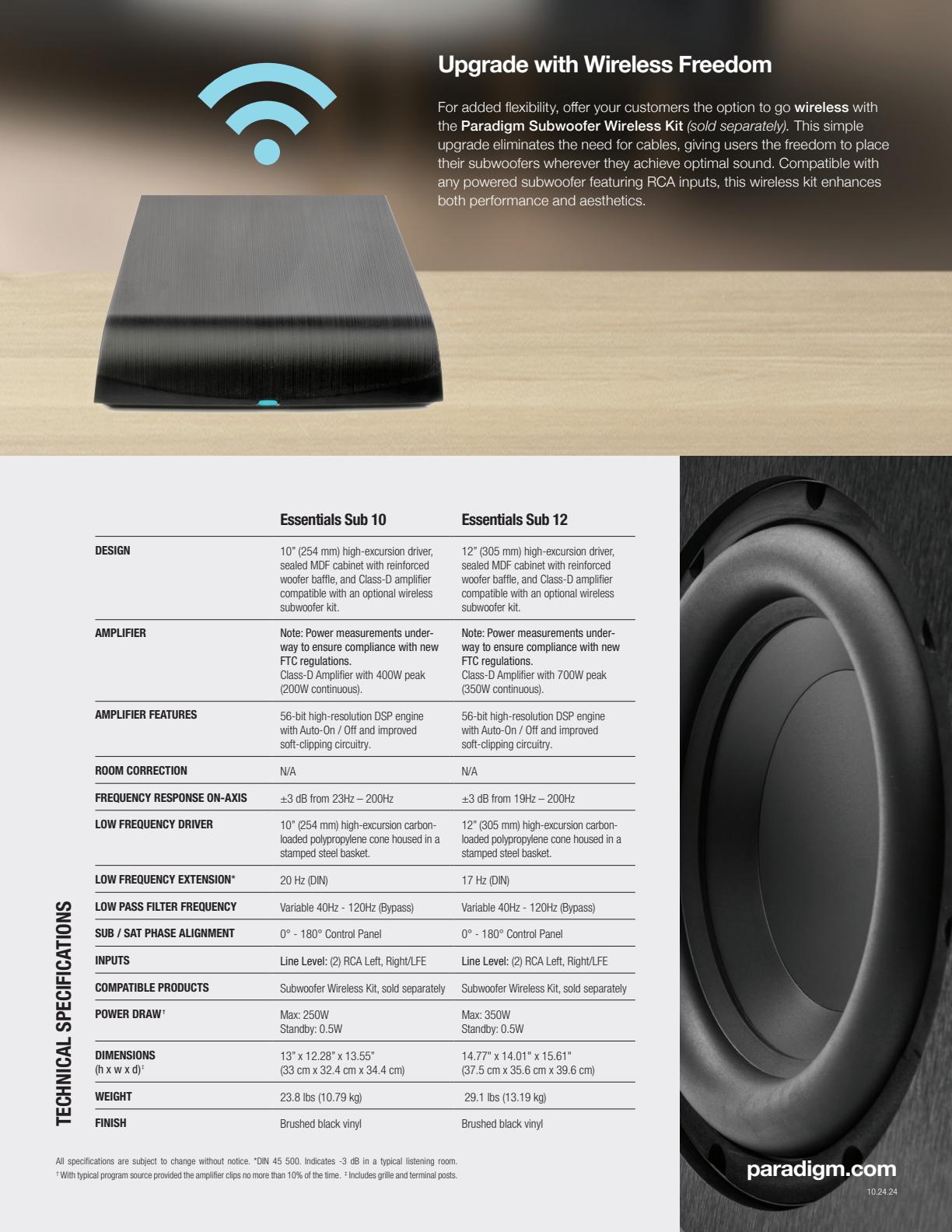 Paradigm essentials 10 Subwoofer | Shopee Thailand