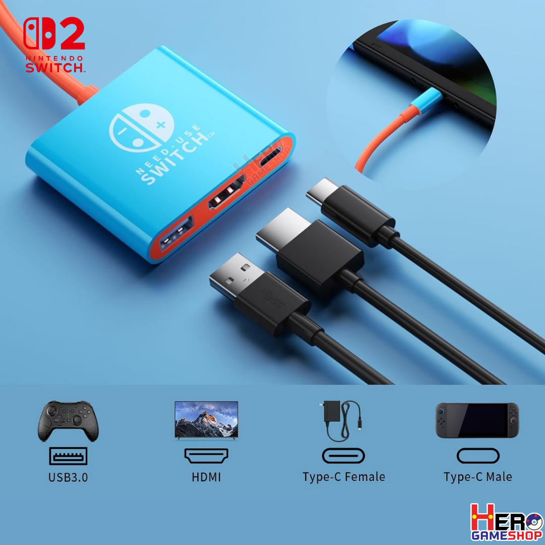 [Switch2] Docking Switch2 ต่อขึ้นจอ📺TYPE-C HUB 3in1 Multi -Fuction รับประกันภาพออกชัวร์ ชัด ...