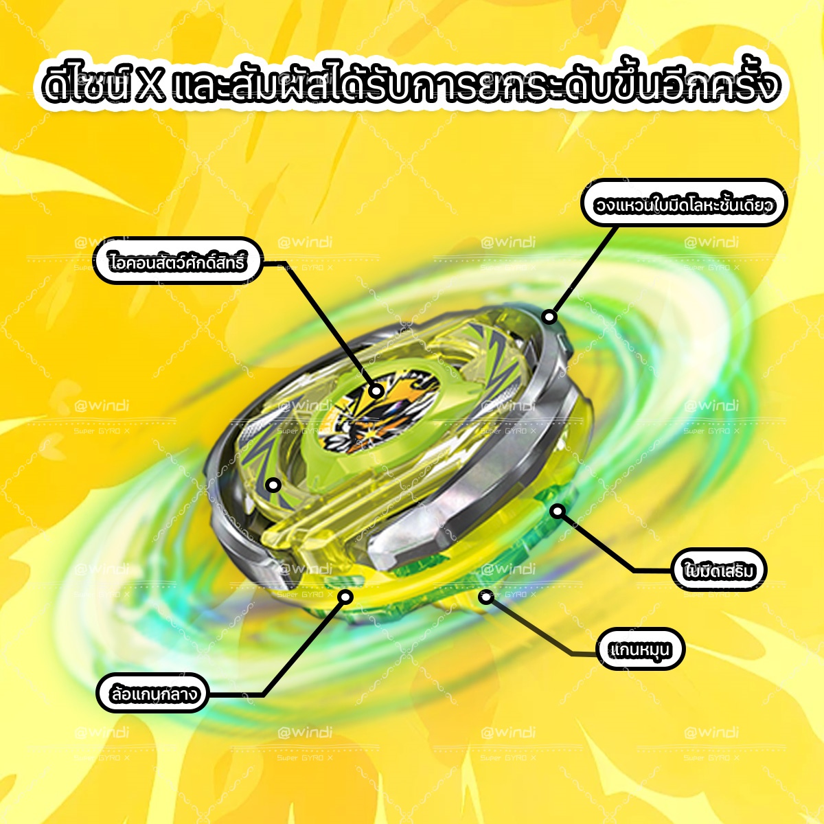 Super GYRO X ลูกข่างต่อสู้โลหะ พร้อม BIT 3 ชิ้น หมุนแรง แข็งแรงทนทาน ...