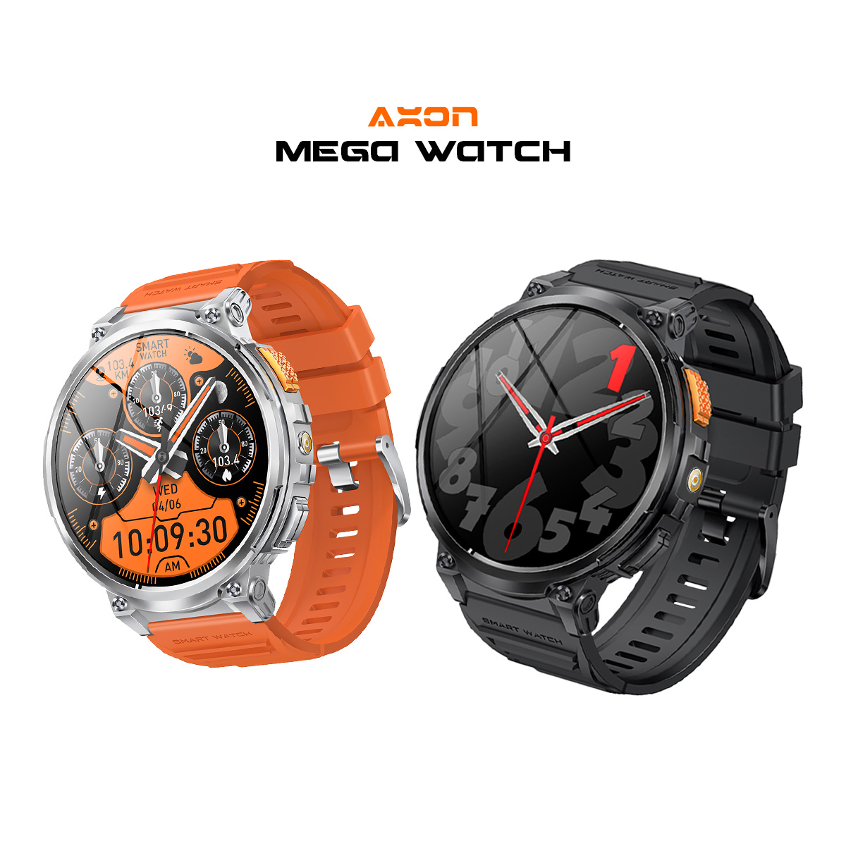 [HOT] AXON Mega Smart Watch นาฬิกาเพื่อสุขภาพ จอใหญ่ AMOLED 1.85" โทร ...