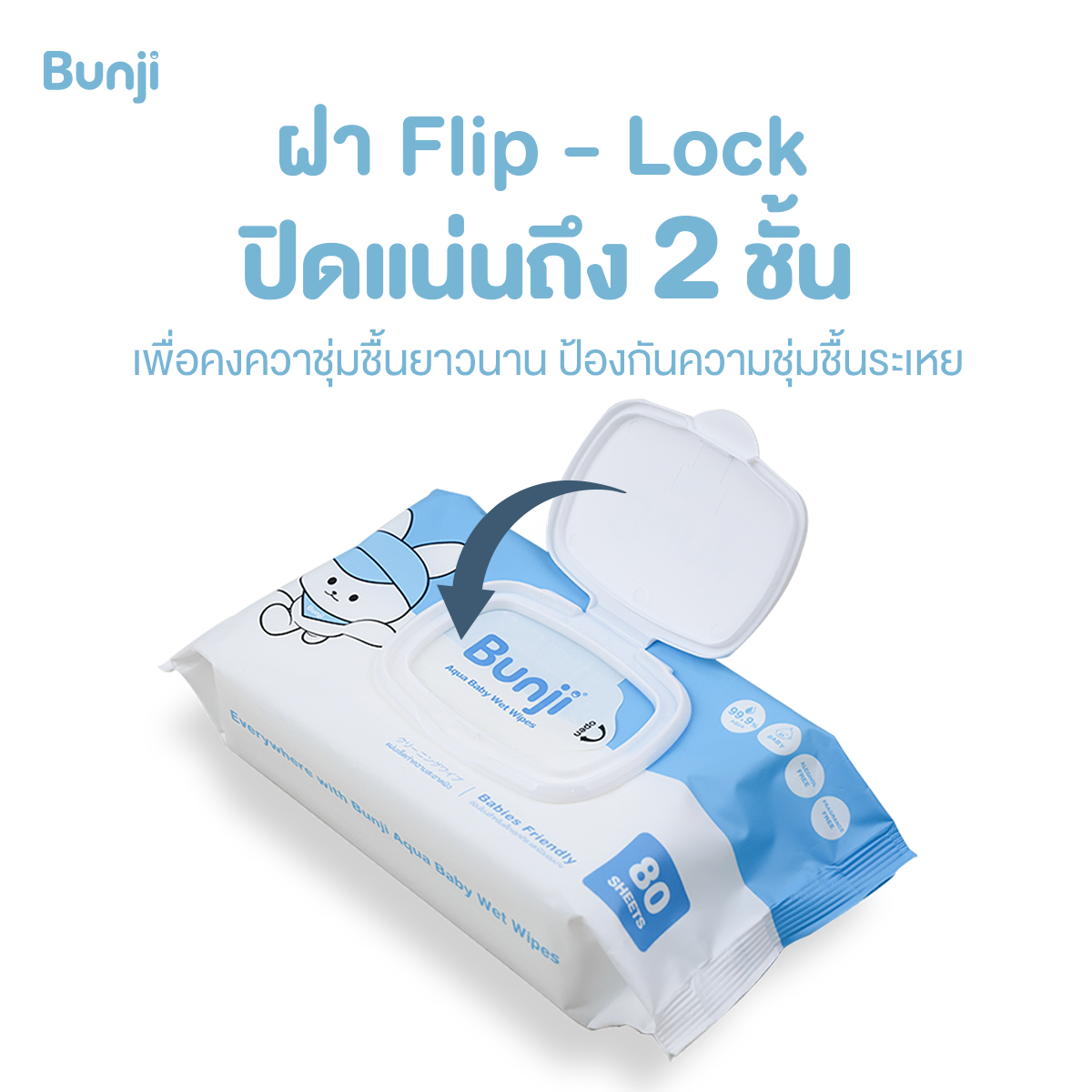 [แพค 12 ห่อ] Bunji Aqua Baby Wet Wipes บันจิ ทิชชู่เปียก สูตรน้ำแร่ 99. ...