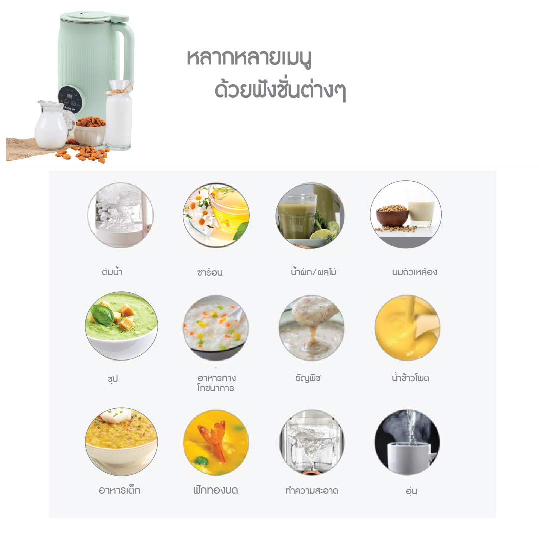 KASHIWA เครื่องปั่นน้ําธัญพืช เครื่องปั่นน้ำเต้าหู้ รุ่น BL-006 10 ใบมีด เครื่องทำน้ำเต้าหู้ น้ำ ...