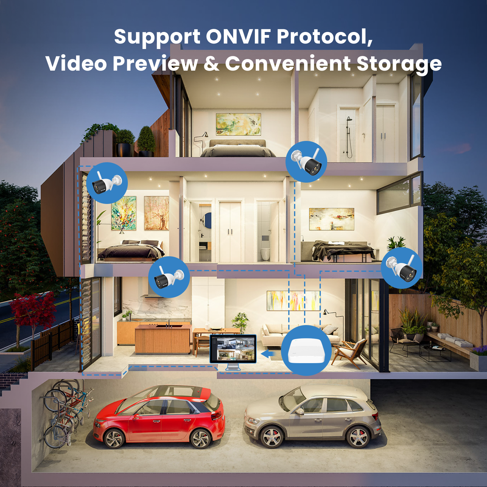 TENDA CT3 กล้องวงจรปิดไร้สาย Outdoor Wi-Fi Security Camera 2MP Full ...