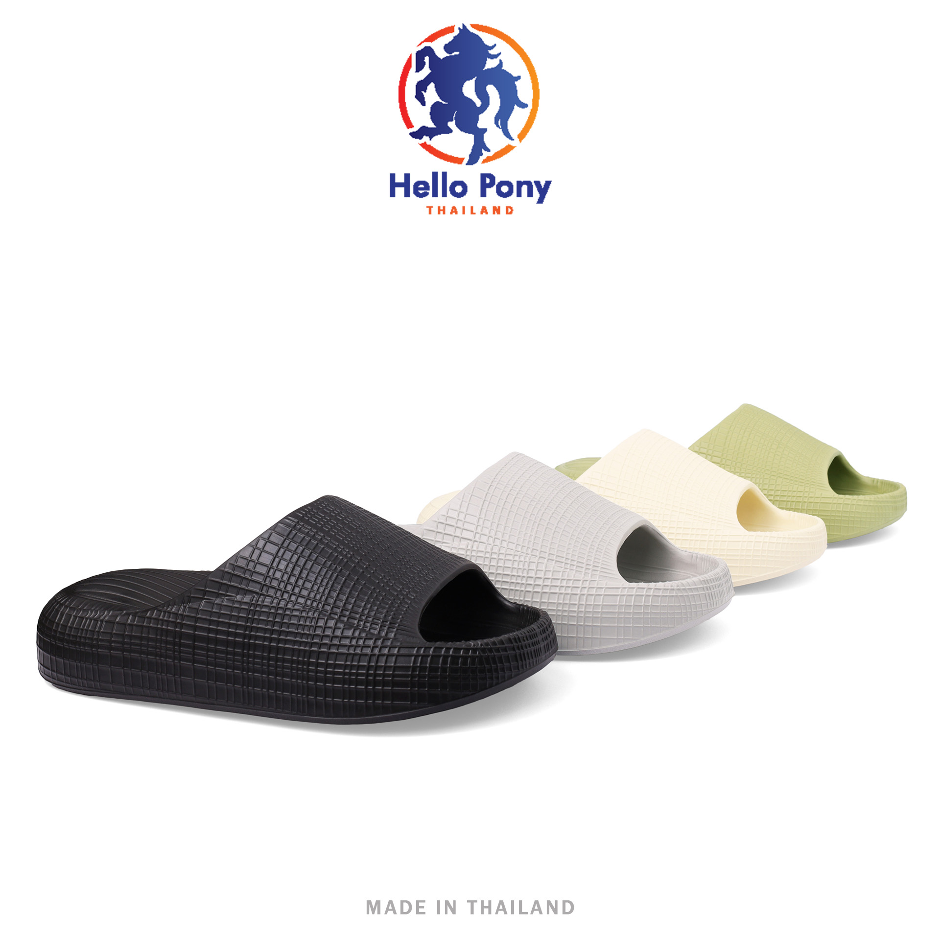 Hello Pony รองเท้าแตะ รองเท้าอุ้งเท้าแมว ลายตาราง แฟชั่น Unisex ใส่สบาย ...